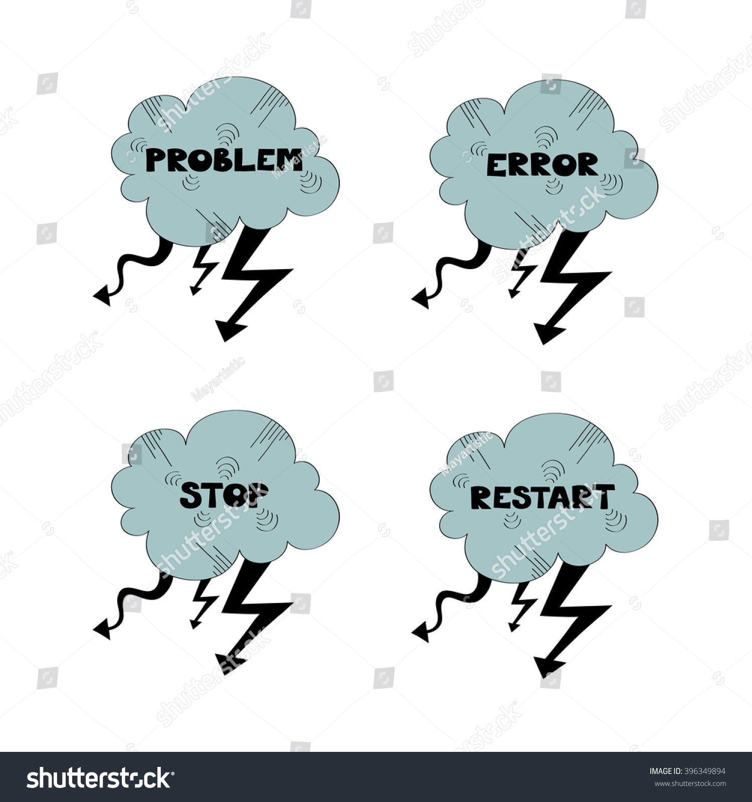 Technical Troubleshooting Support Cloud Vector Illustration Stock ...