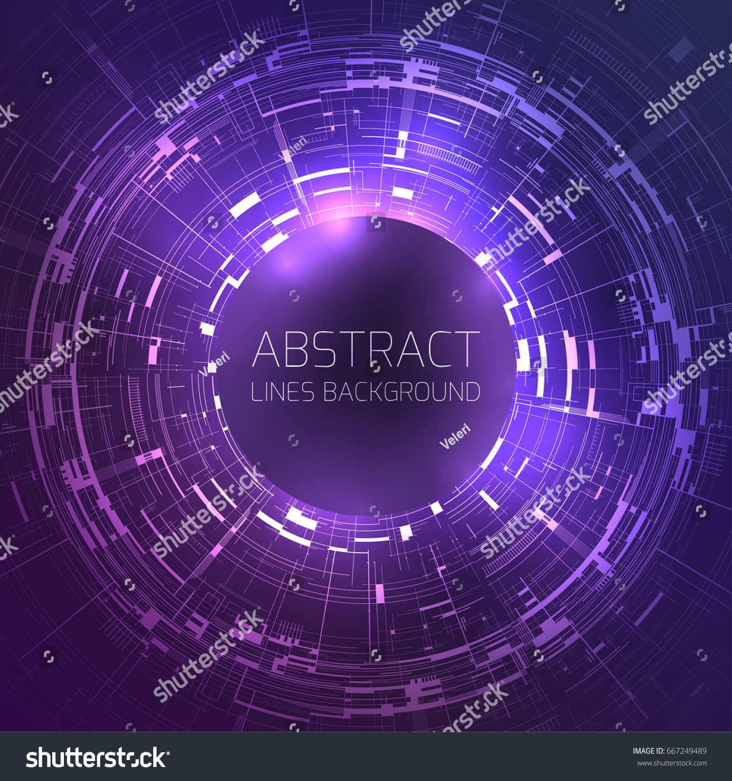 Techno Background Round Frame Your Text Stock Vector (Royalty Free ...