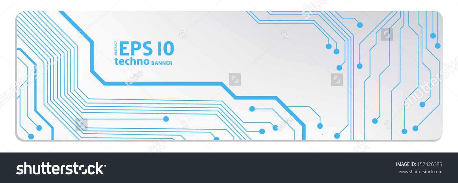 Techno Circuit Web Banners Eps10 Vector Stock Vector (Royalty Free ...