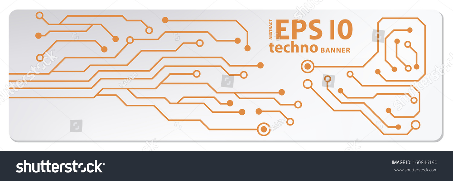 Techno Circuit Web Banners Eps10 Vector Stock Vector (Royalty Free ...