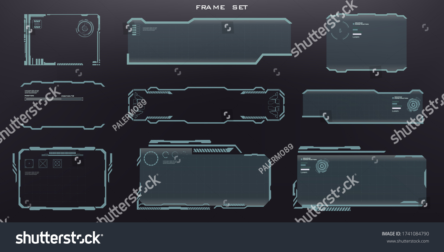 Techno Frame Interface Set User Interface Stock Vector (Royalty Free ...