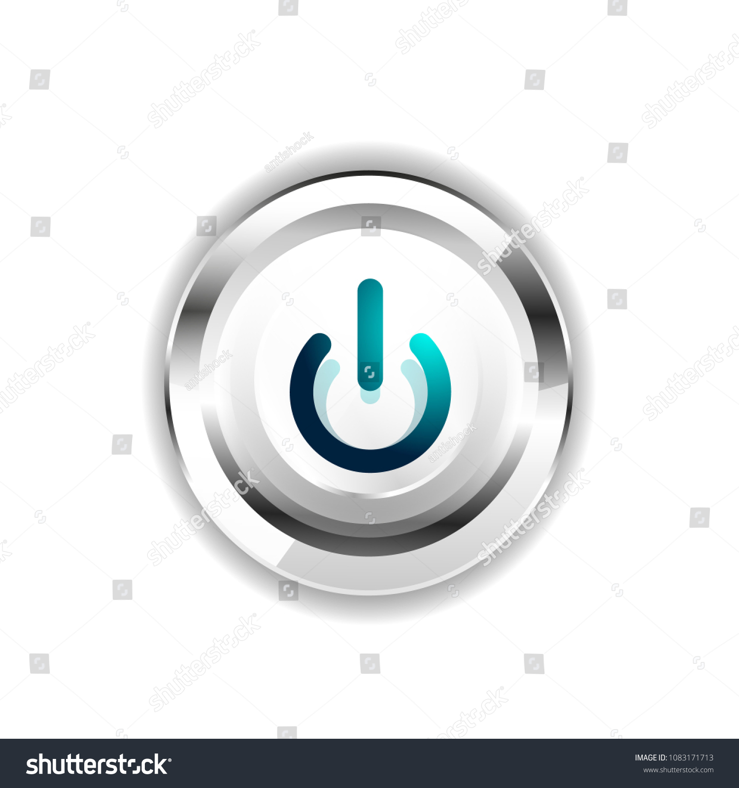 Techno Futuristic Start Power Button Vector Stock Vector (Royalty Free ...