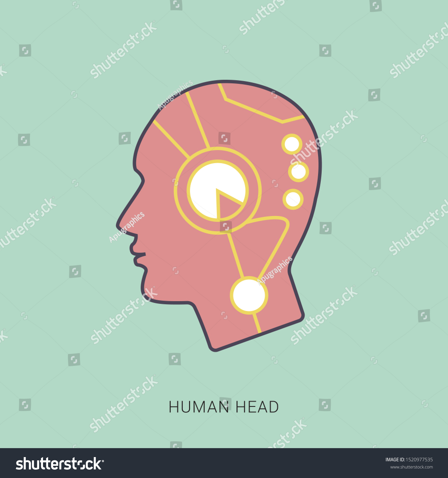 Techno Human Head Vector Logo Concept: vector de stock (libre de ...