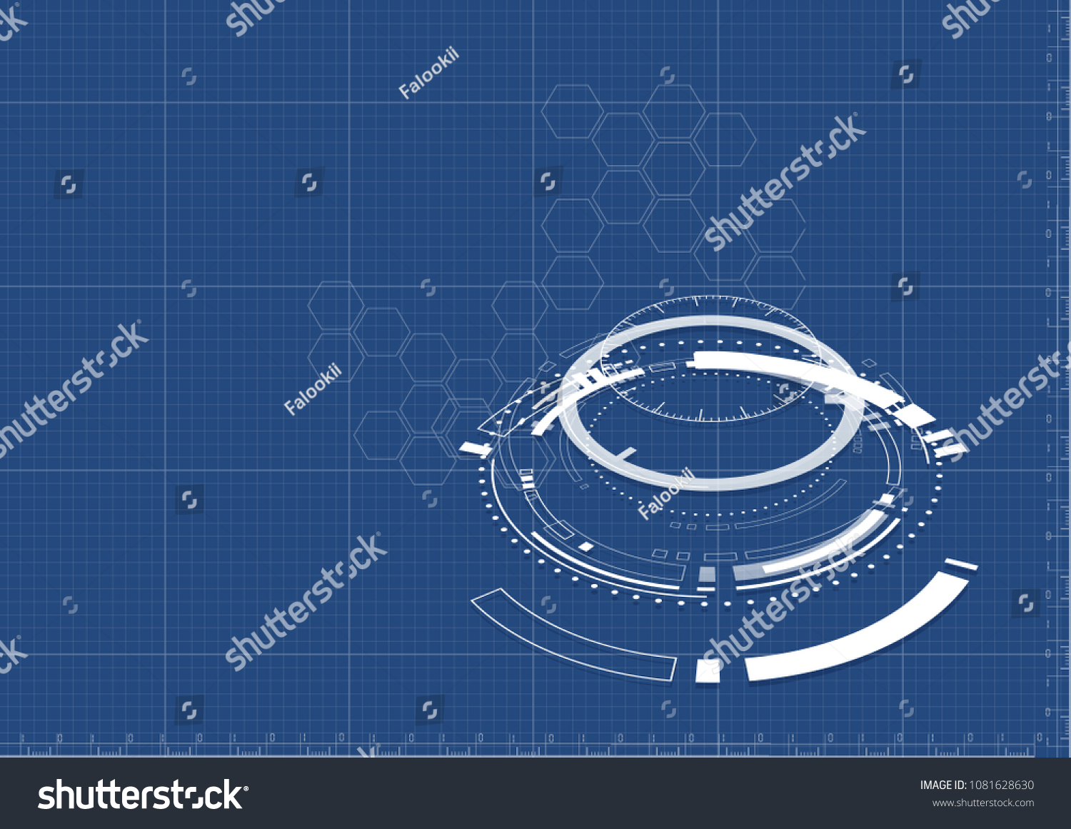 Technological Abstract Cyber Digital Technical Blueprint Stock Vector ...