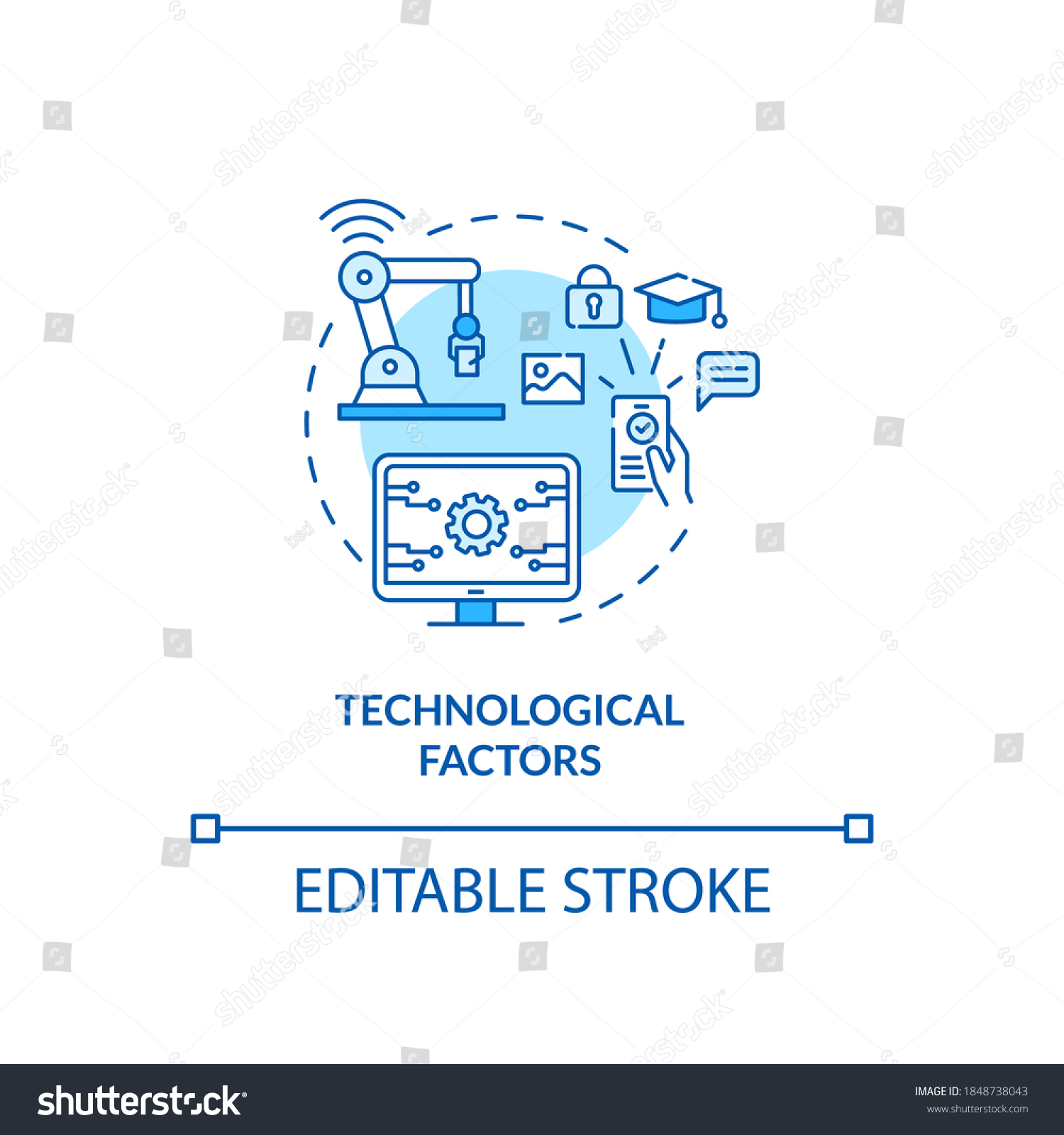 Technological Factors Concept Icon Pestel Analysis Stock Vector ...