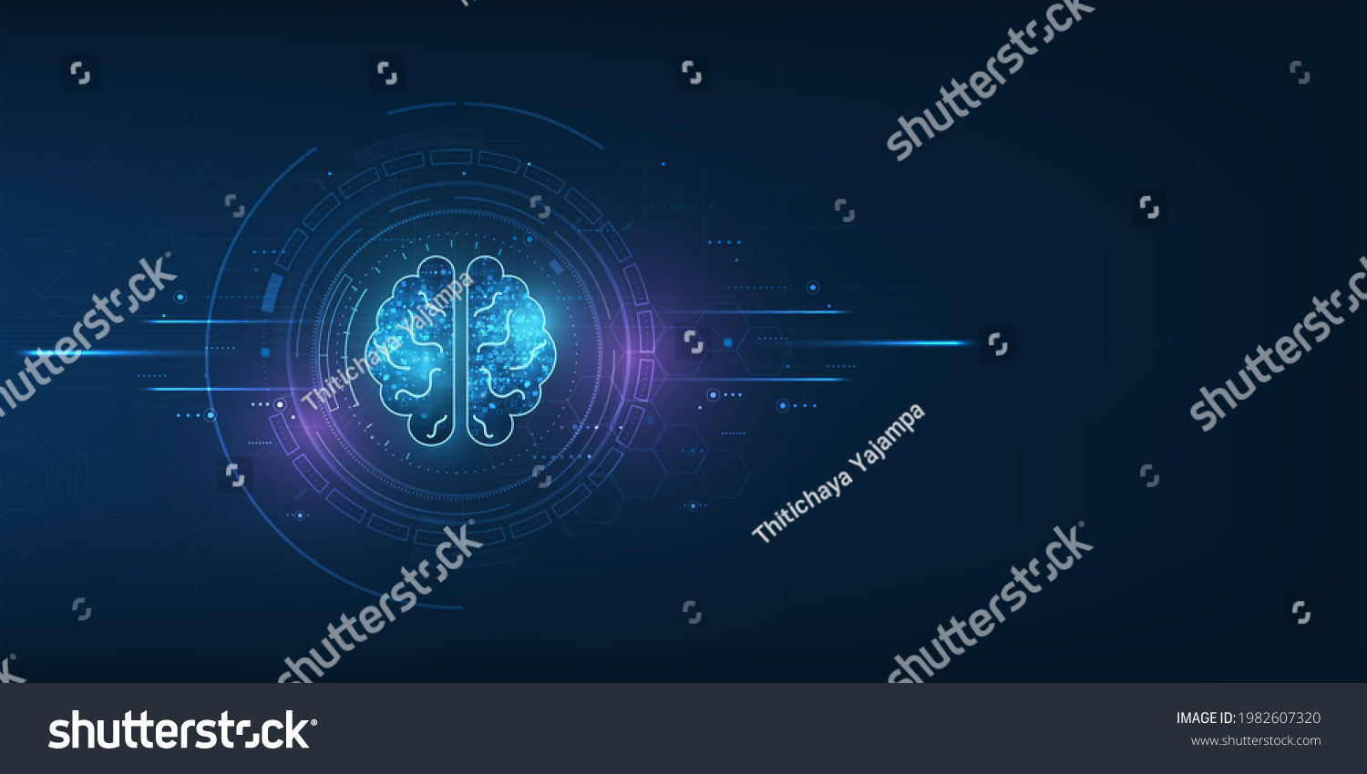 Technology Artificial Intelligence Ai Brain Animation Stock Vector ...