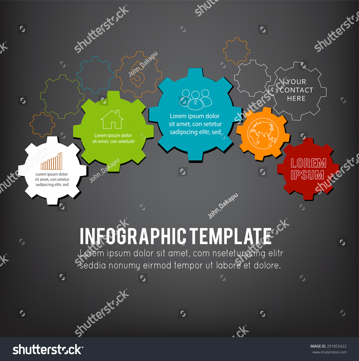Technology Background Gear Wheel Infographic Template Stock Vector ...
