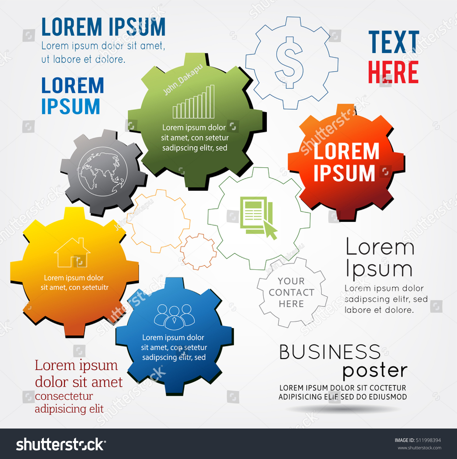 Technology Background Gear Wheel Infographic Template Stock Vector ...