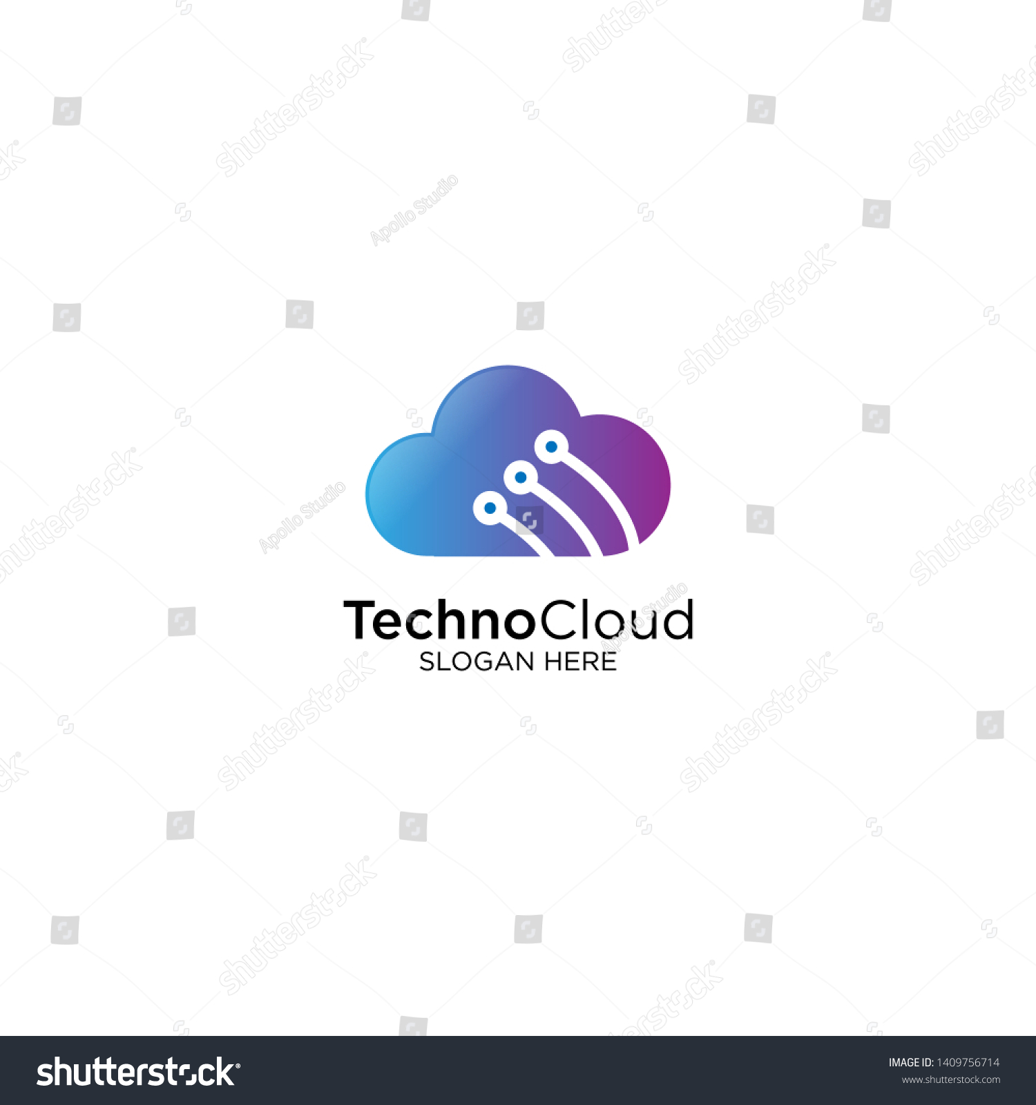 Technology Cloud Logo Design Vector Stock Vector (Royalty Free) 1409756714