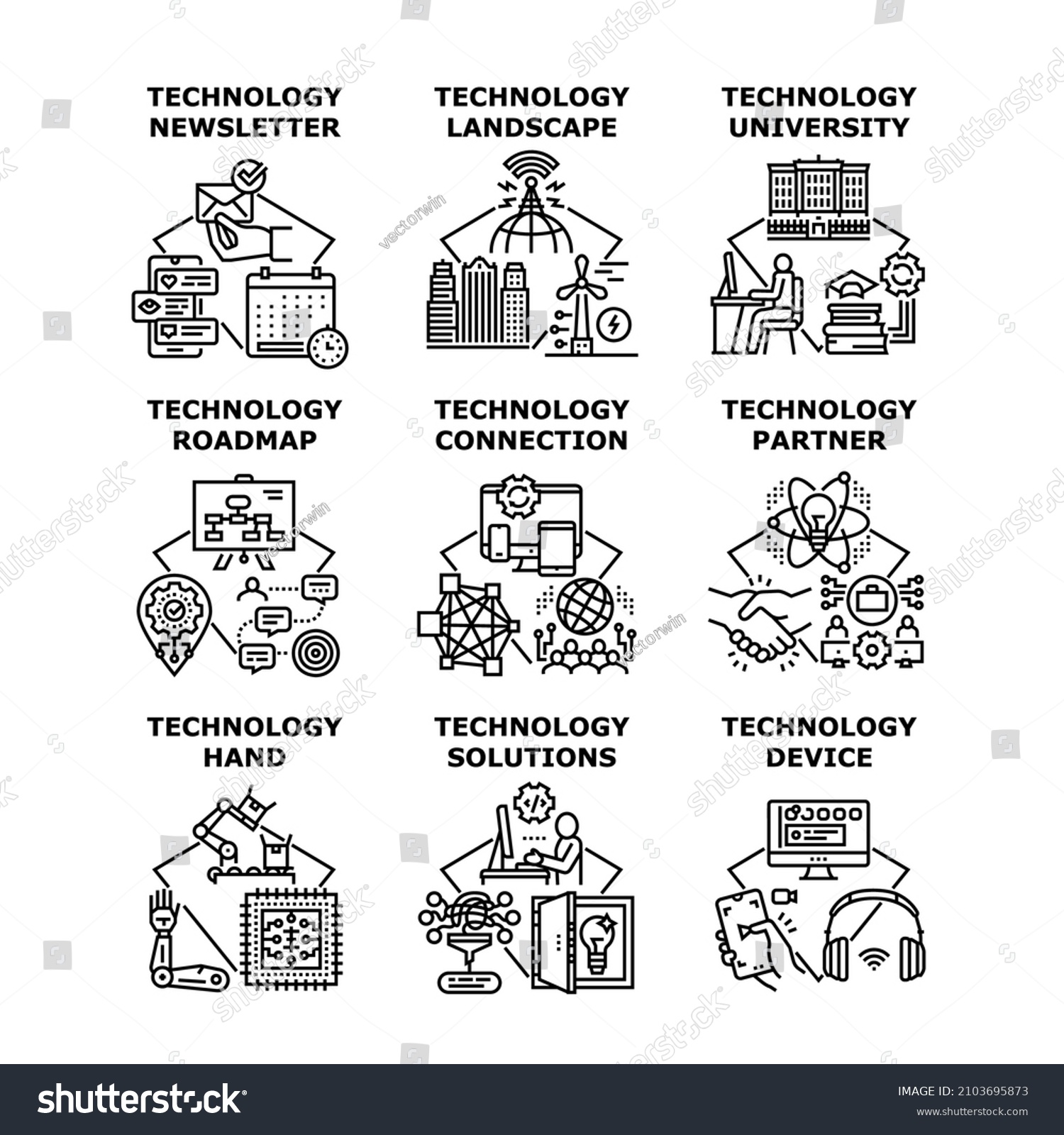 Technology Connection Digital Roadmap Timeline Solution Stock Vector ...