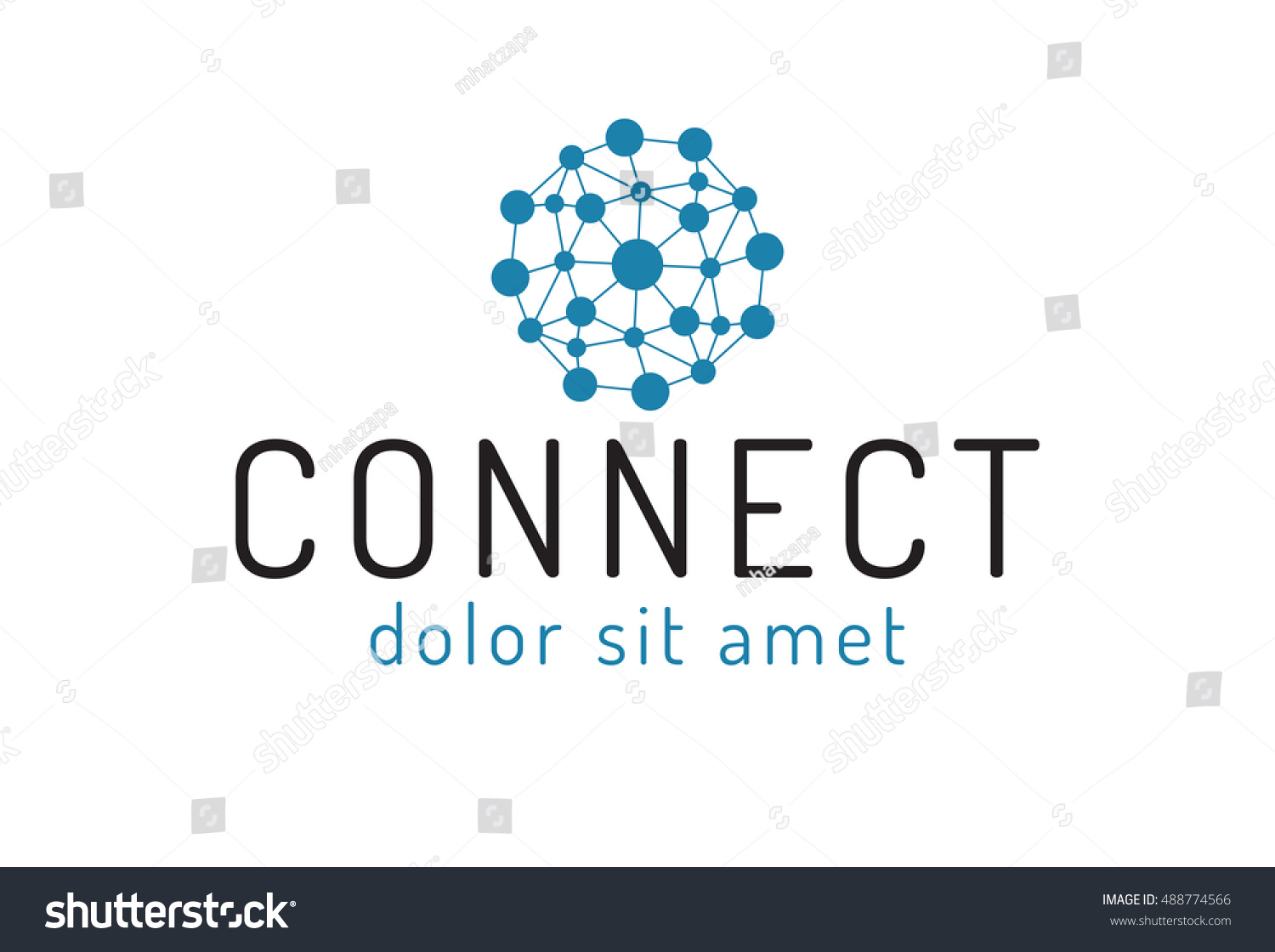 Technology Connection Logo Template Isolated On Stock Vector (Royalty ...