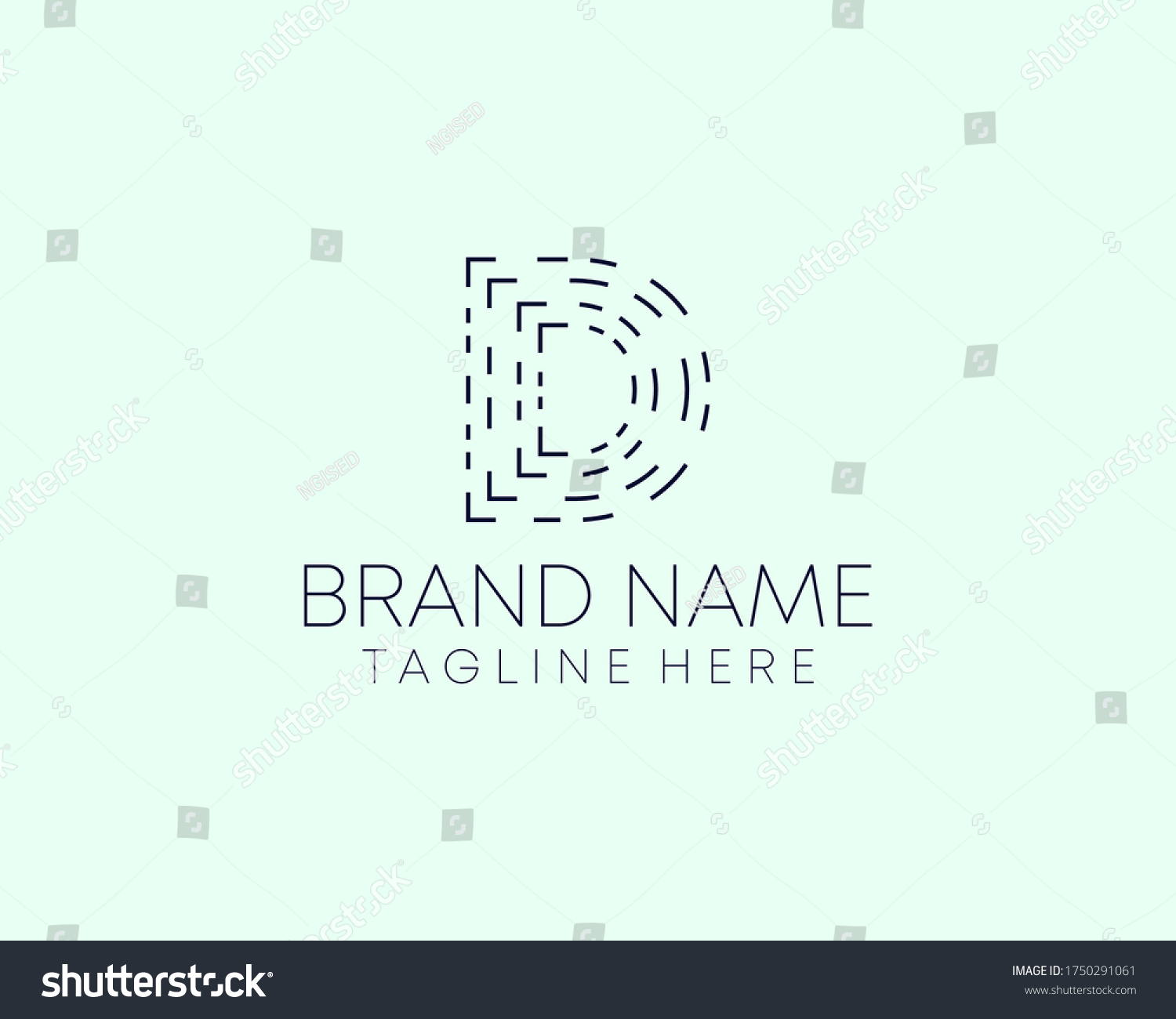 Technology D Line Logo Design Vector Stock Vector (Royalty Free) 1750291061