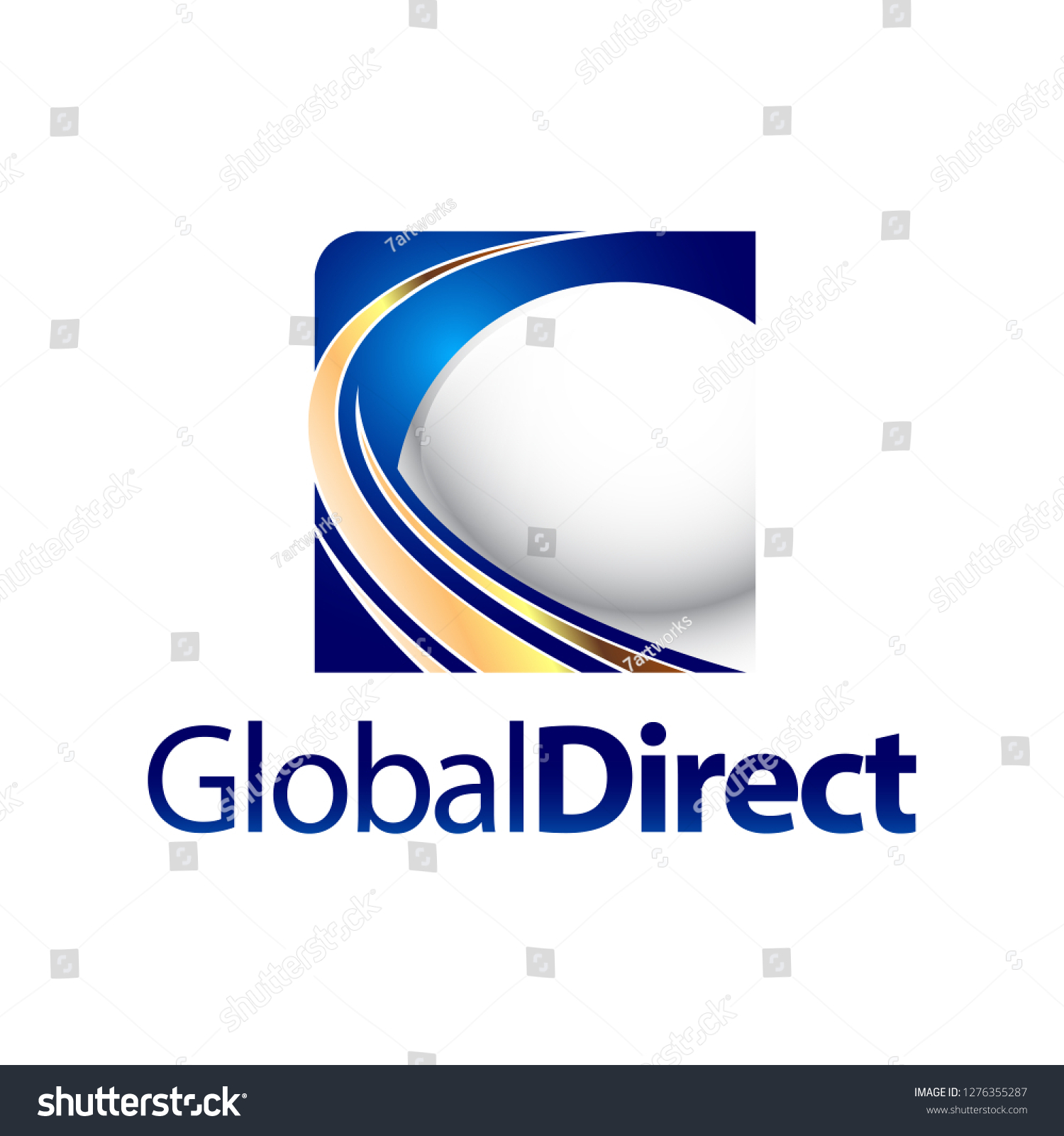 Technology Global Direct Square Sphere Logo Stock Vector (Royalty Free ...