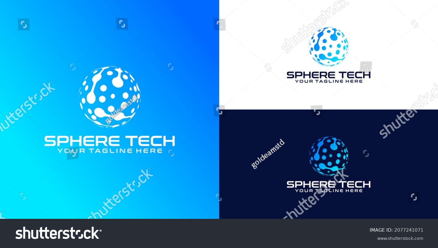 Technology Globe Logo Design Technology World Stock Vector (Royalty ...