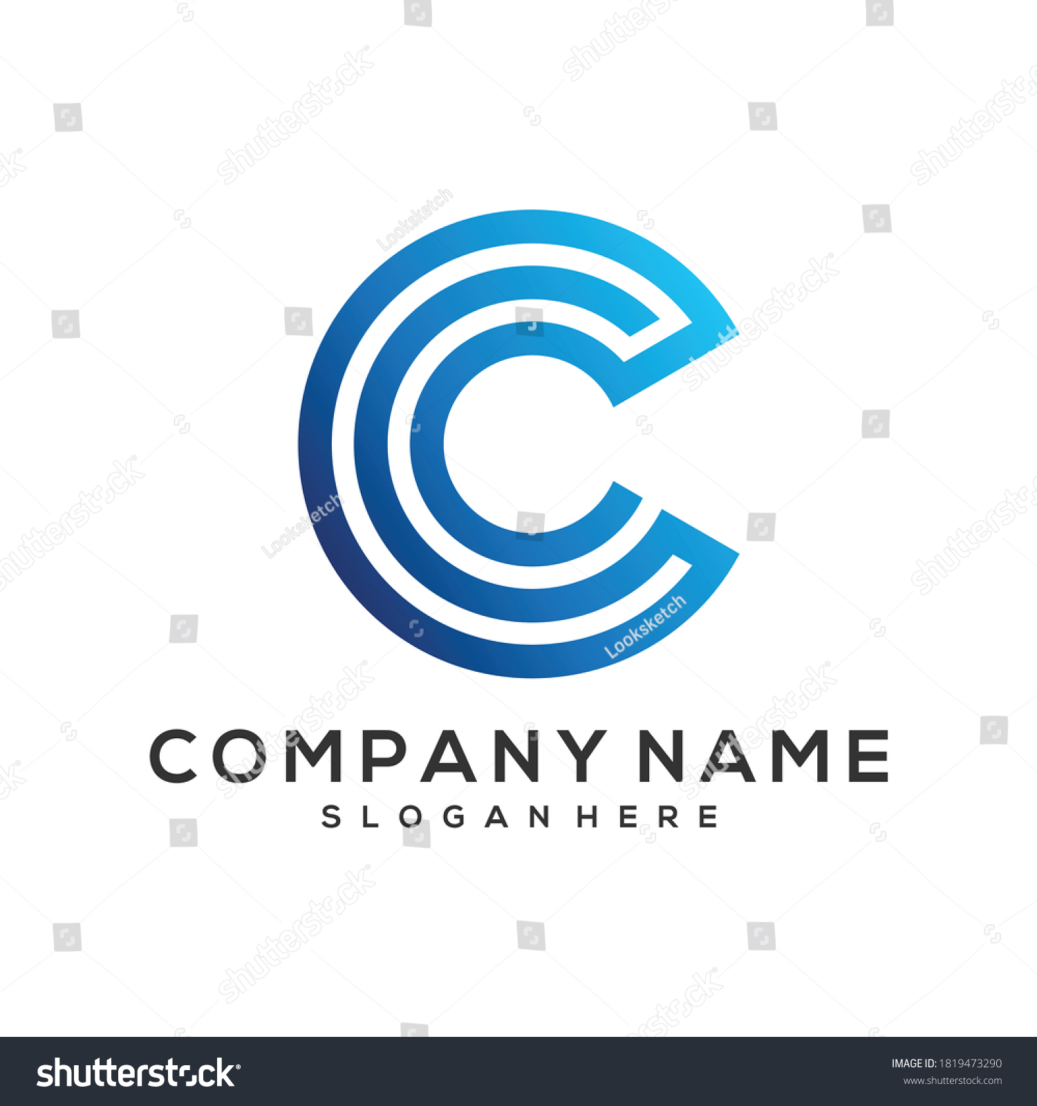 Technology Letter C Logo Monogram Logo Stock Vector (Royalty Free ...