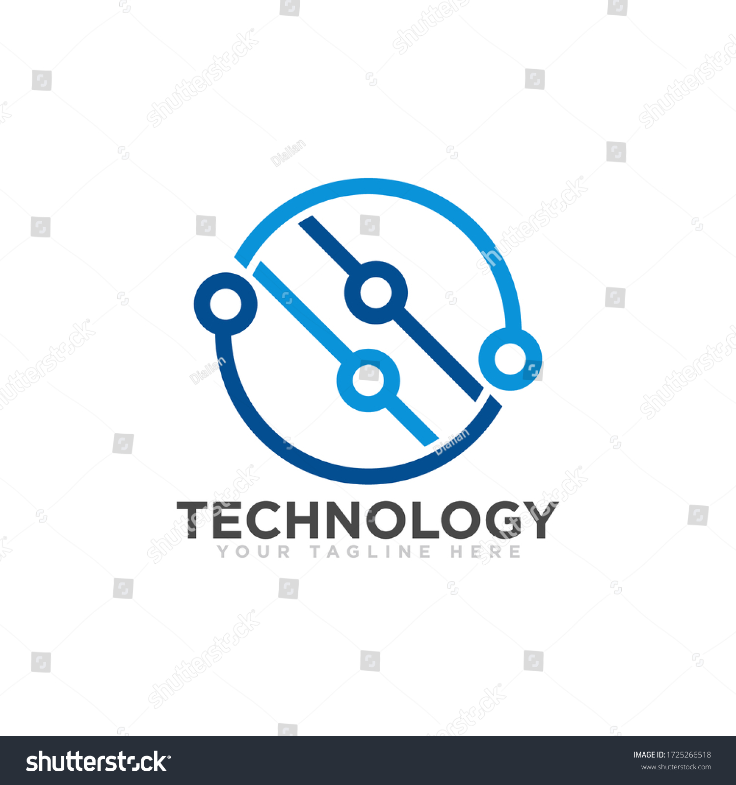 Technology Logo Design Vector Illustration Stock Vector (Royalty Free ...