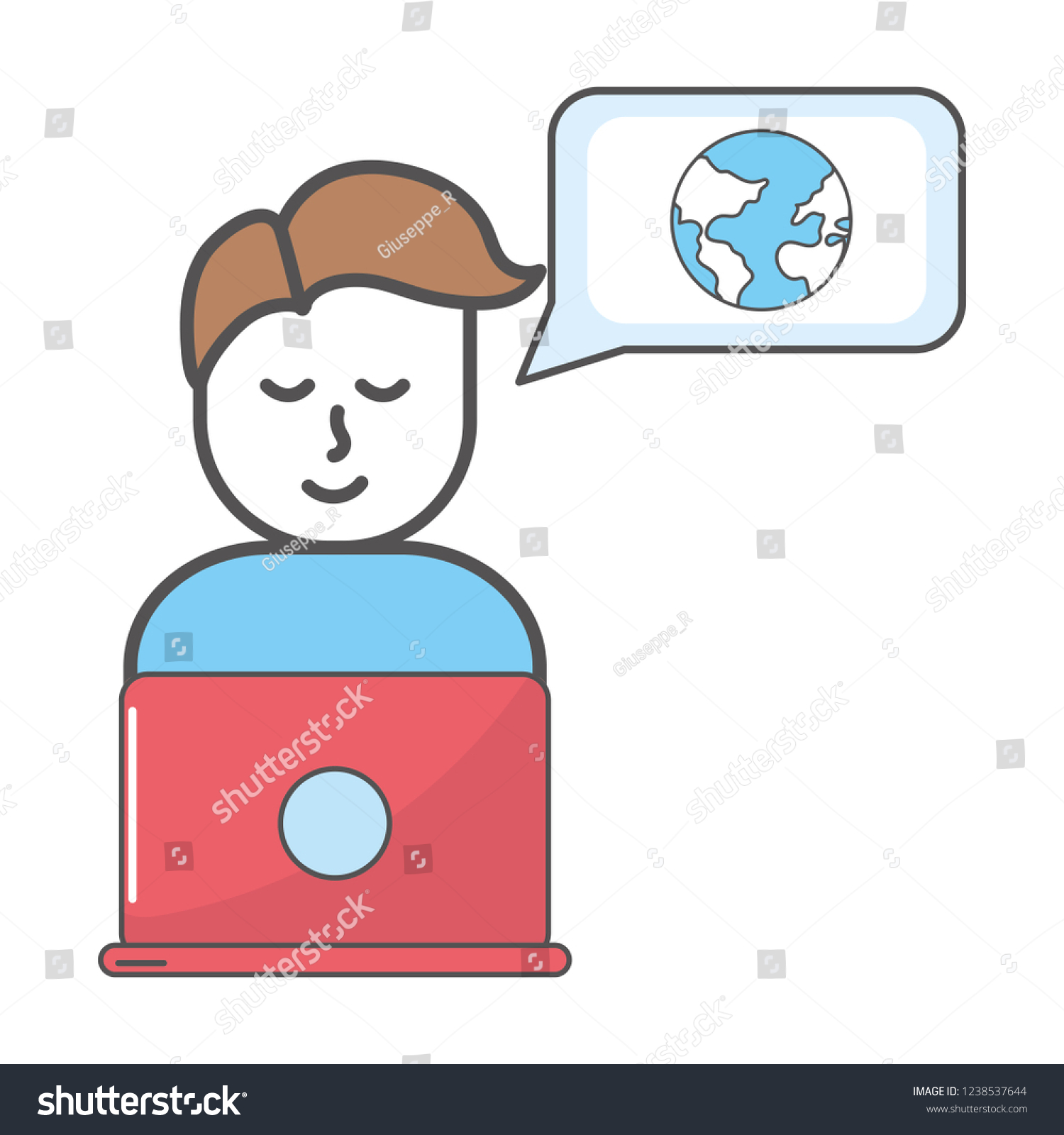 Technology Man Cartoon Stock Vector (Royalty Free) 1238537644 ...
