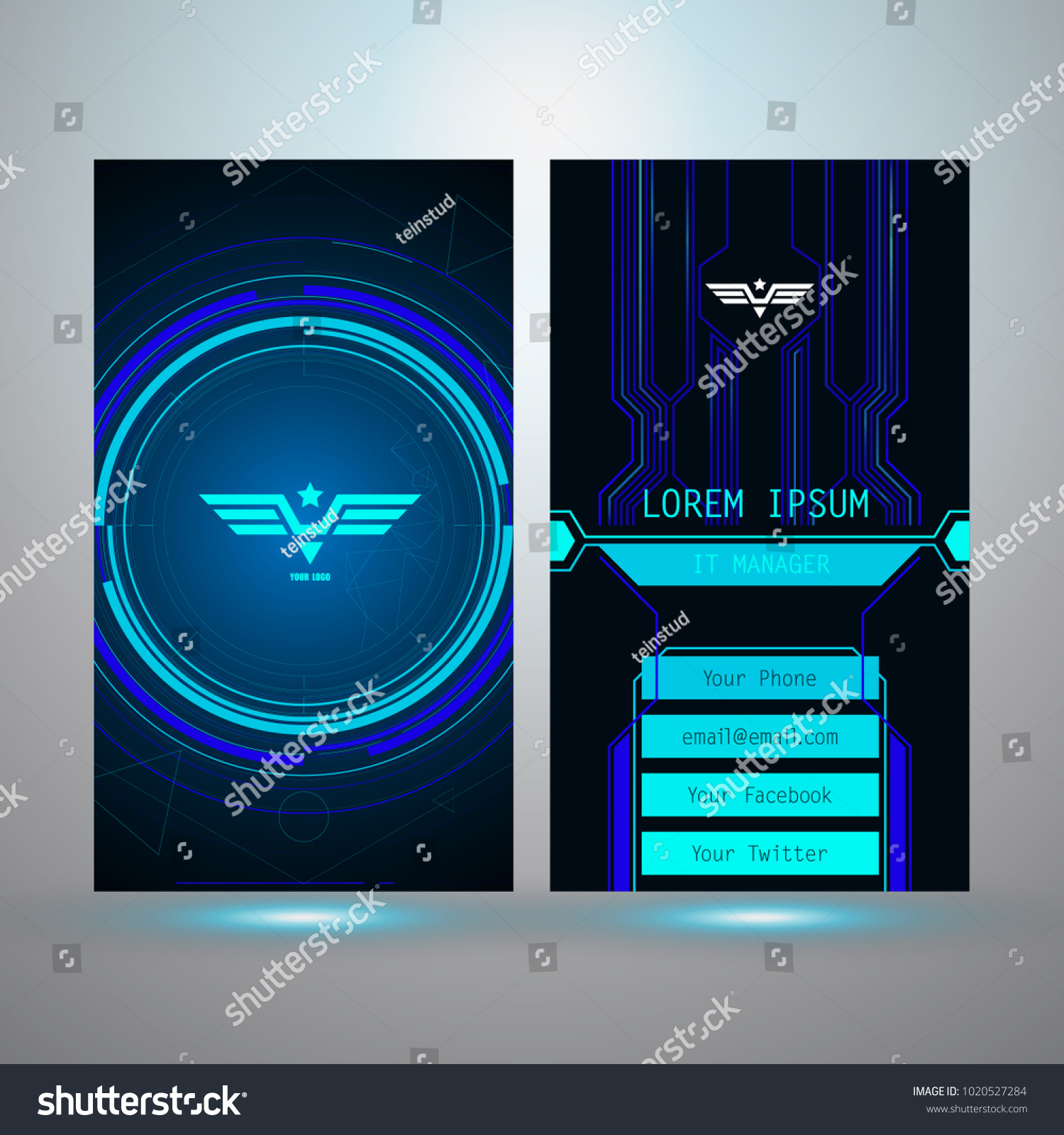 Technology Name Card Design Stock Vector (Royalty Free) 1020527284 ...
