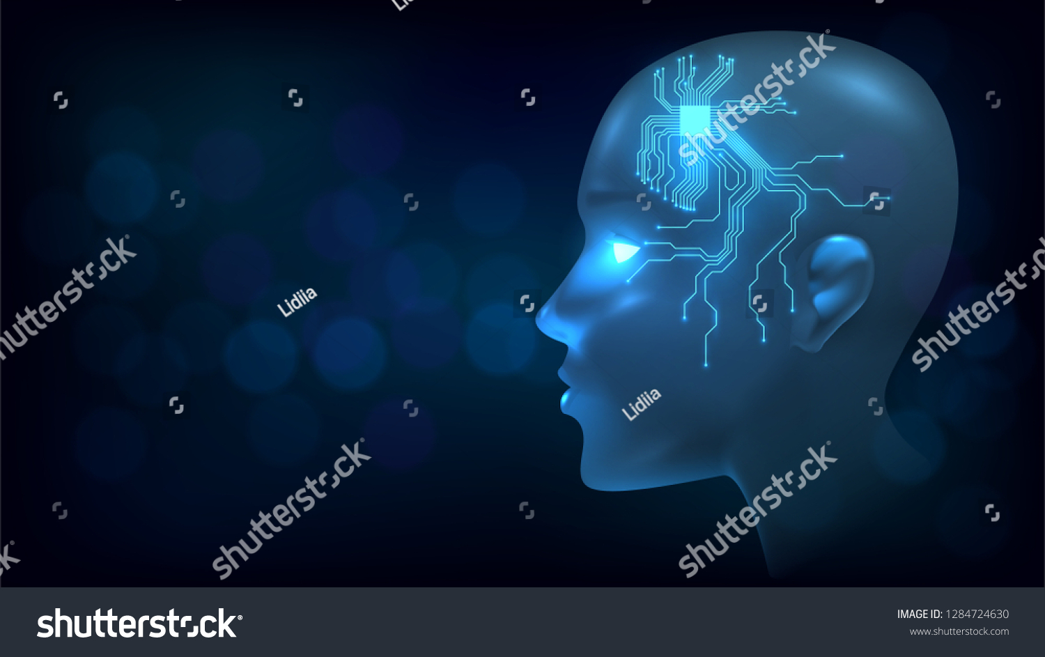 Technology Science Artificial Intelligence Robot Android: เวกเตอร์สต็อก ...