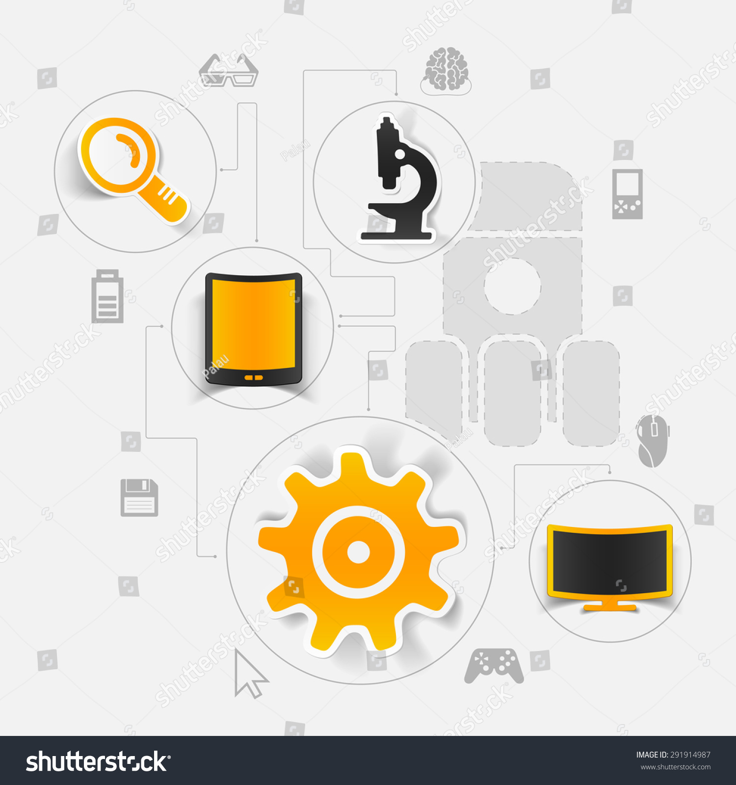 Technology Sticker Infographic Stock Vector (Royalty Free) 291914987