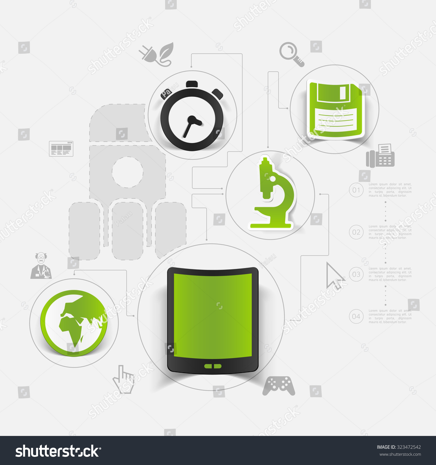 Technology Sticker Infographic Stock Vector (Royalty Free) 323472542 ...