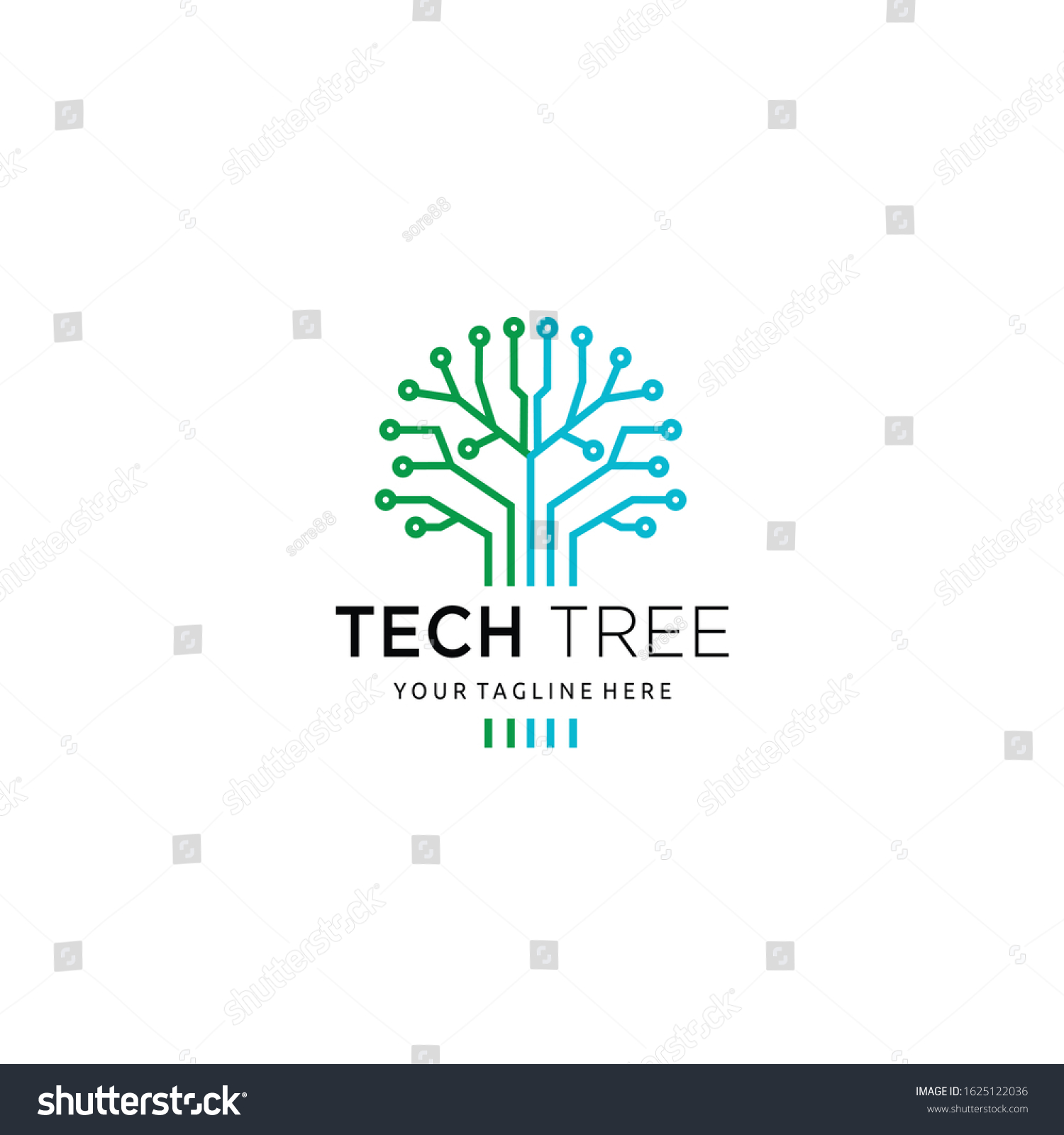 Technology Tree Logo Design Idea Microcircuit Stock Vector (Royalty ...