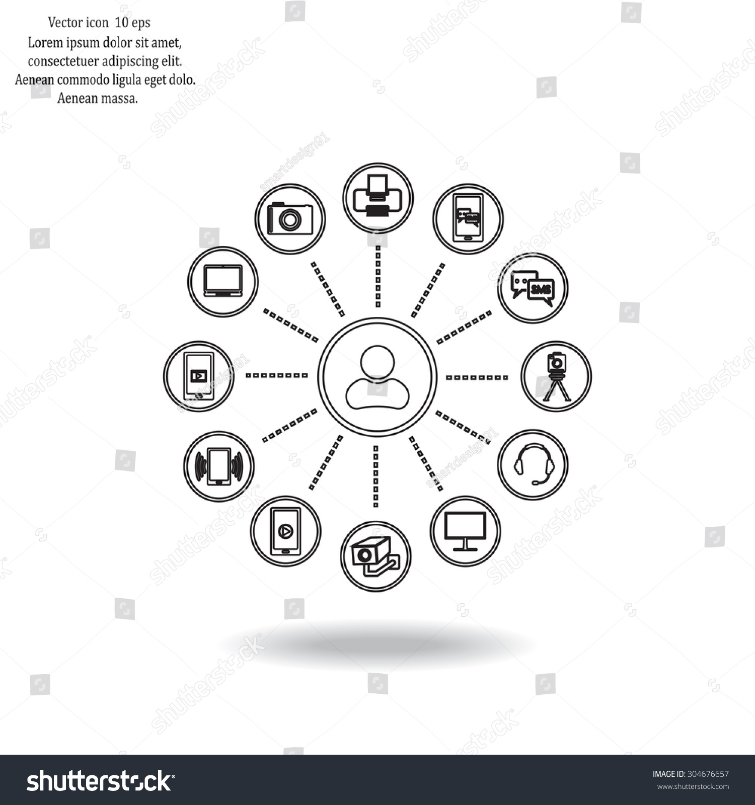 Technology Web Icons Set Stock Vector (Royalty Free) 304676657 ...