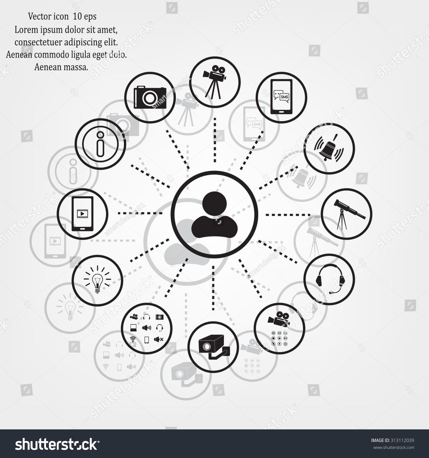 Technology Web Icons Set Stock Vector 313112039 - Shutterstock