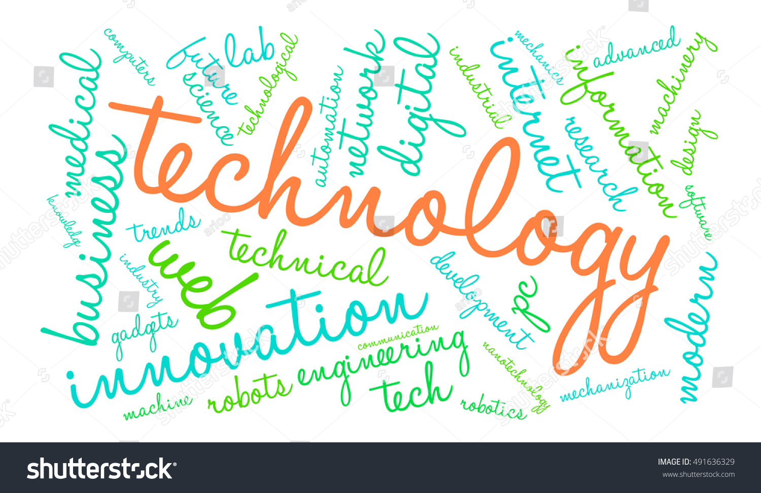 Technology Word Cloud On White Background Stock Vector (Royalty Free ...