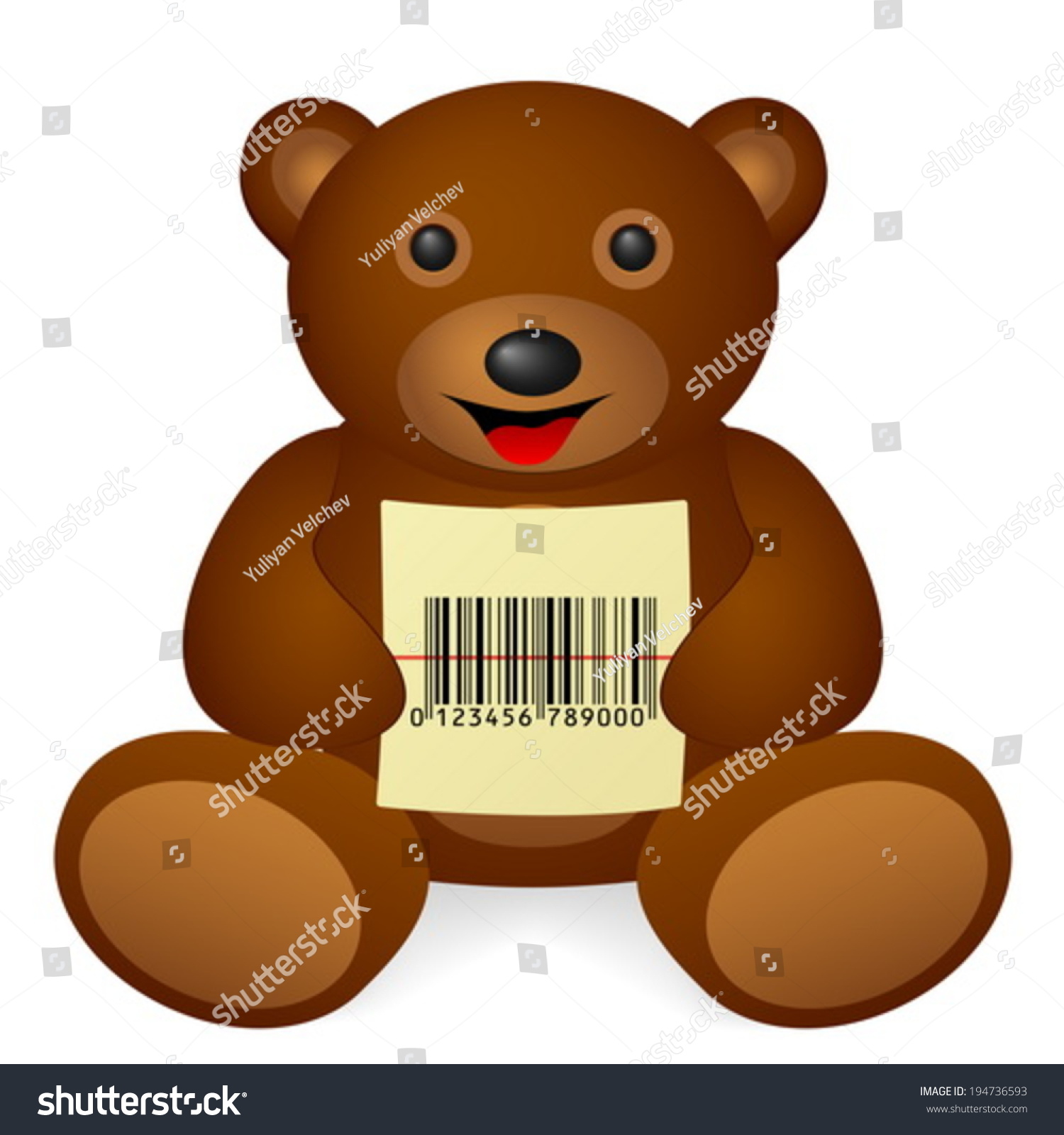 Teddy Bear Bar Code On White Stock Vector (Royalty Free) 194736593 ...
