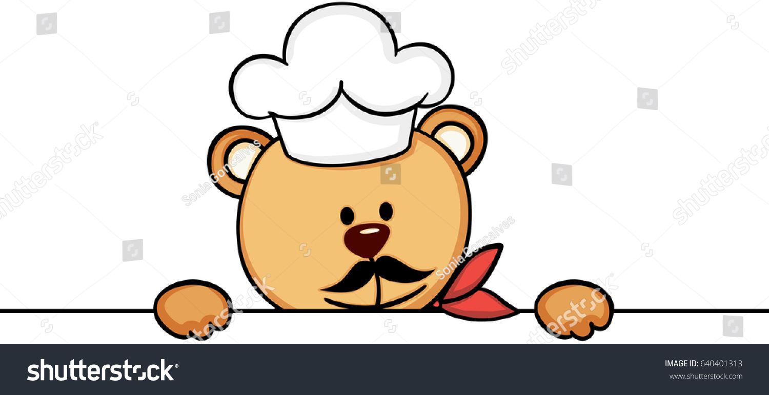 Teddy Bear Chef Cook Peeking Stock Vector (Royalty Free) 640401313 ...
