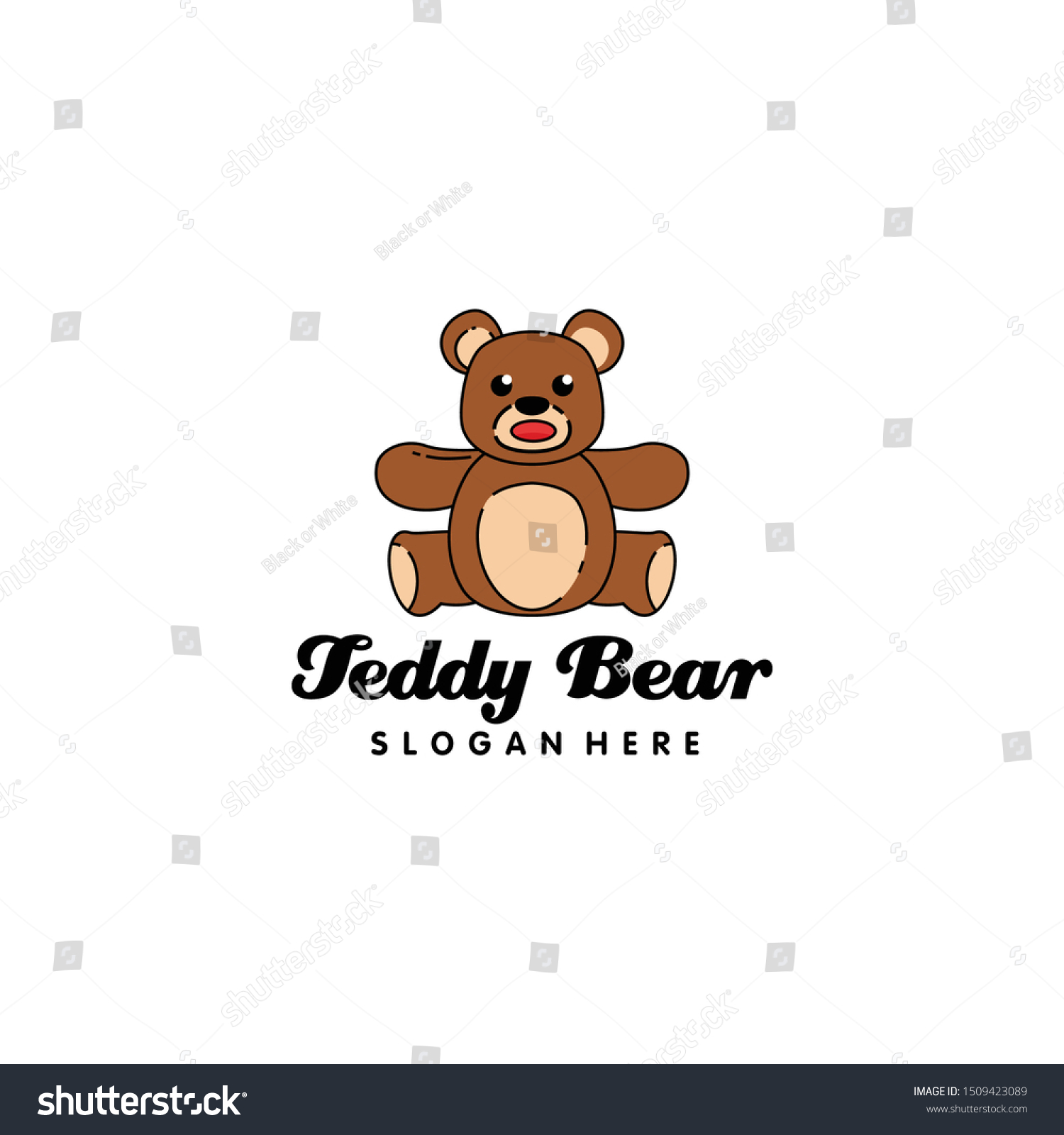 Teddy Bear Doll Logo Design Vector Stock Vector (Royalty Free ...