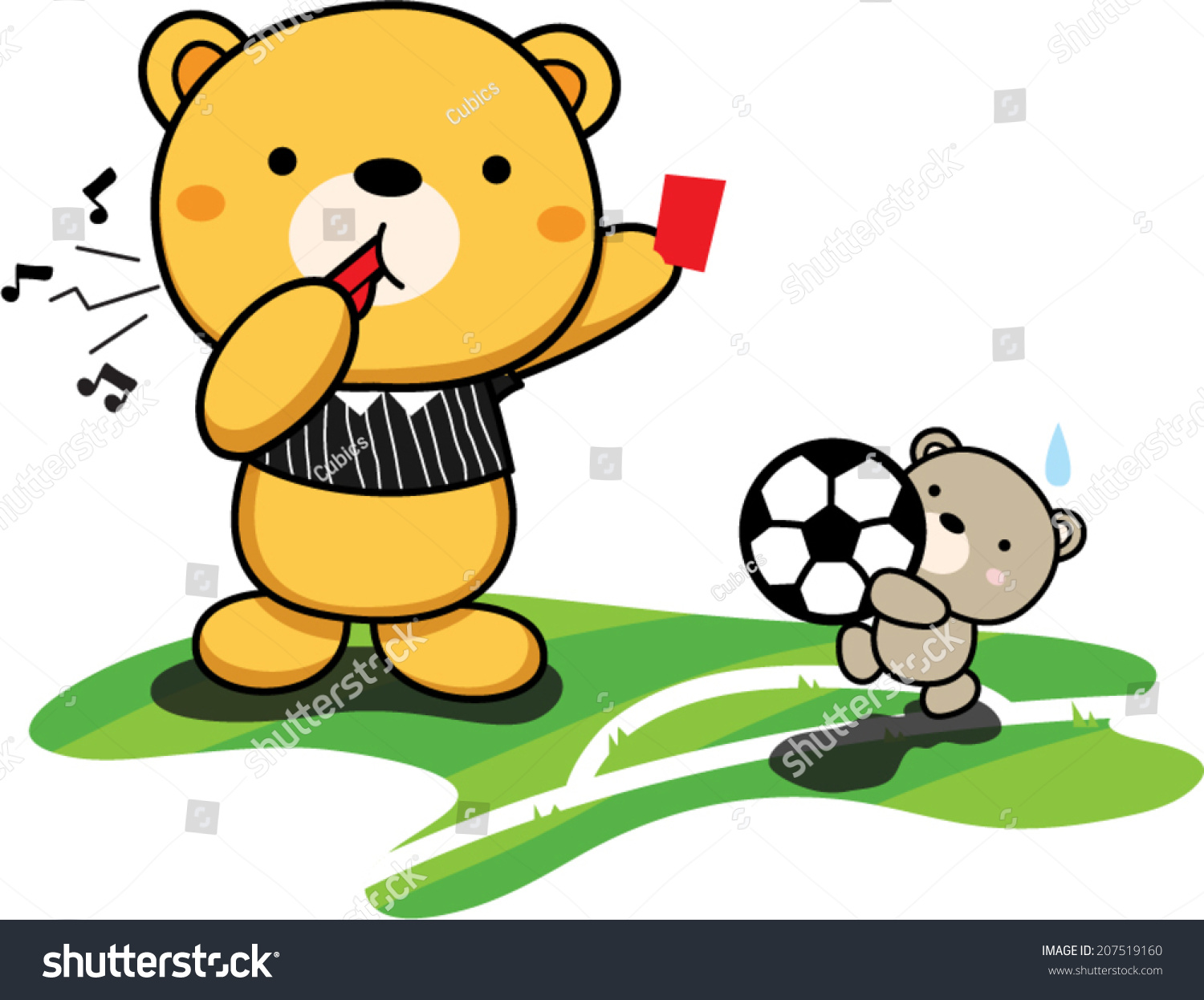Vetor stock de Teddy Bear Dressed Soccer Referee Vector (livre de ...