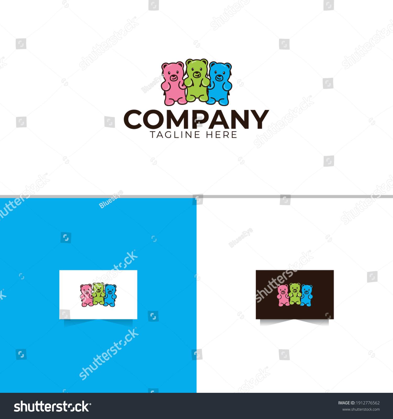 Teddy Bear Gummy Logo Design Vector Stock Vector (Royalty Free) 1912776562