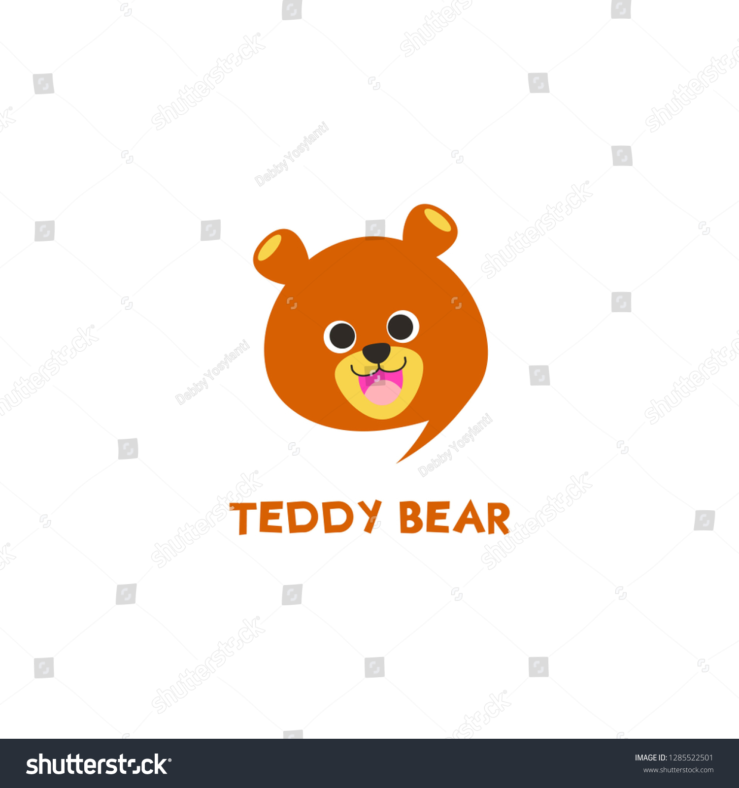 Teddy Bear Logo Design Stock Vector (Royalty Free) 1285522501 ...