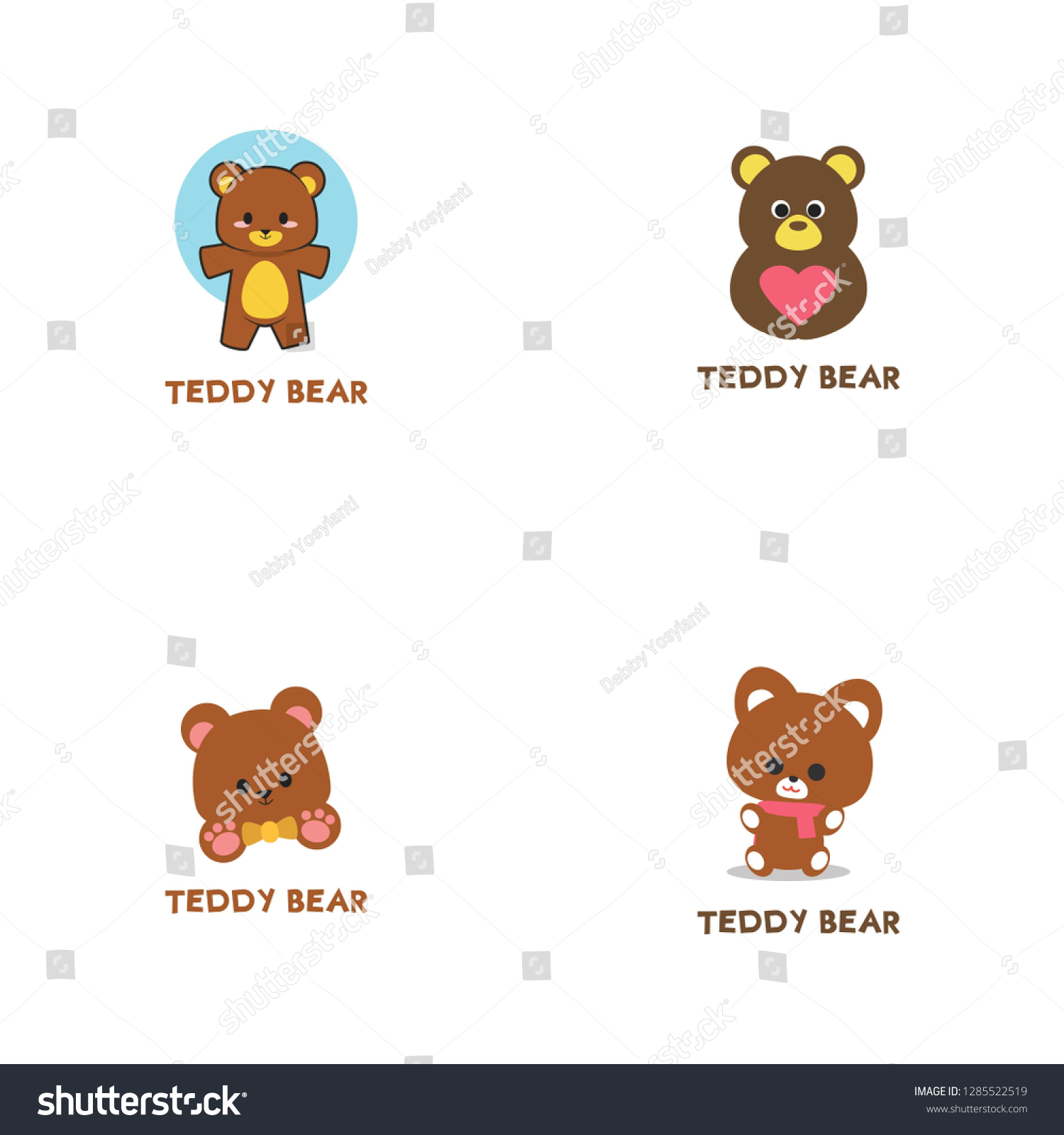 Teddy Bear Logo Design Stock Vector (Royalty Free) 1285522519