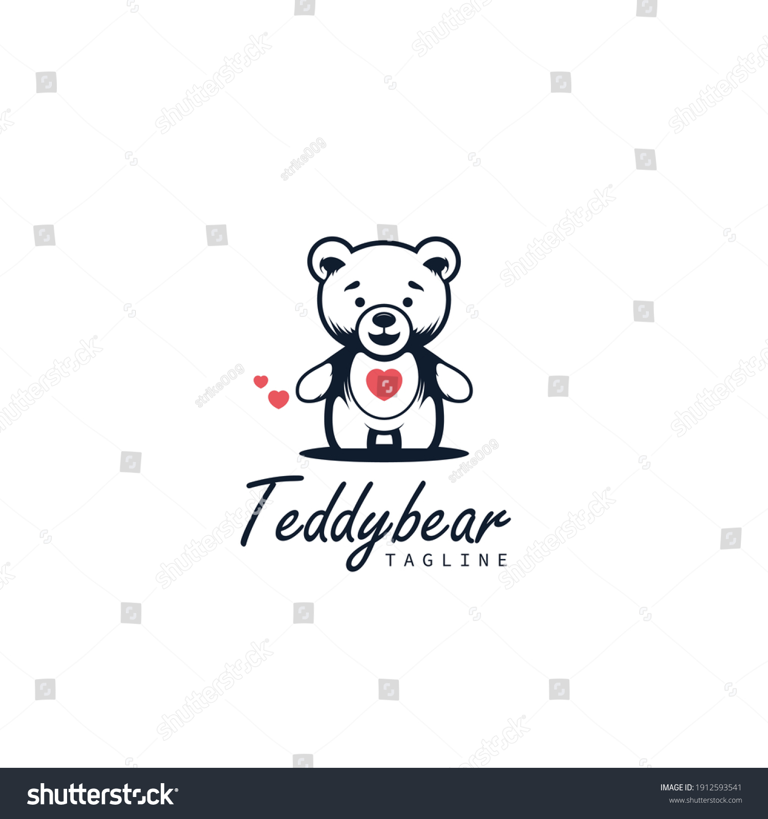 Teddy Bear Logo Symbol Design Template Stock Vector (Royalty Free ...