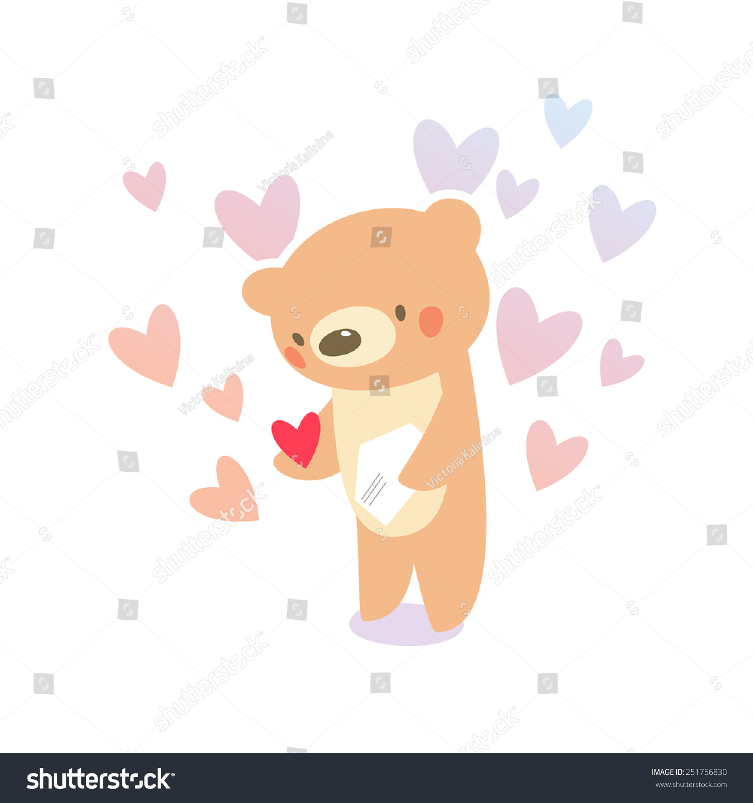 Teddy Bear Love Letter Stock Vector (Royalty Free) 251756830 | Shutterstock