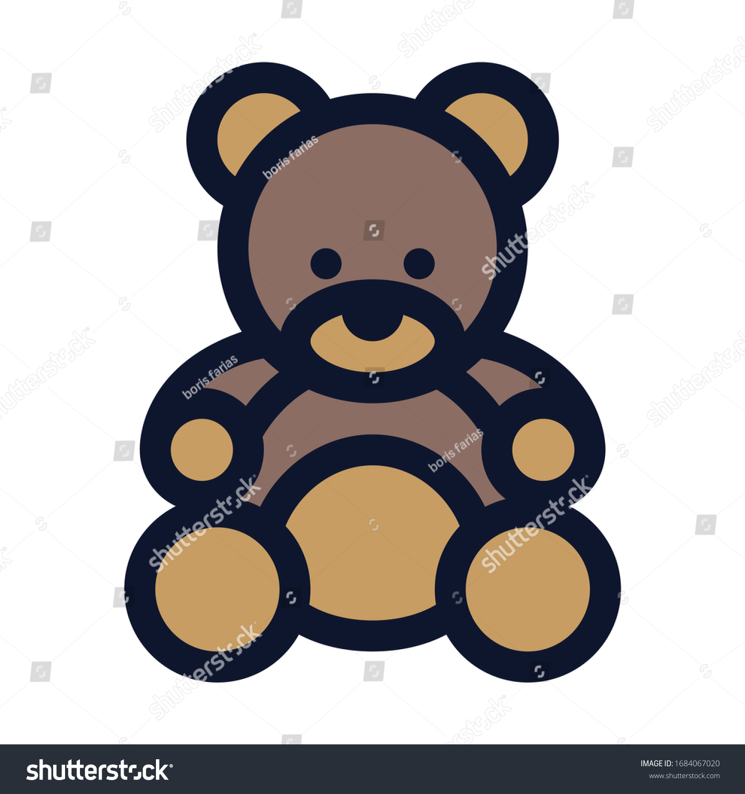 Teddy Bear Simple Vector Color Icon Stock Vector (Royalty Free ...