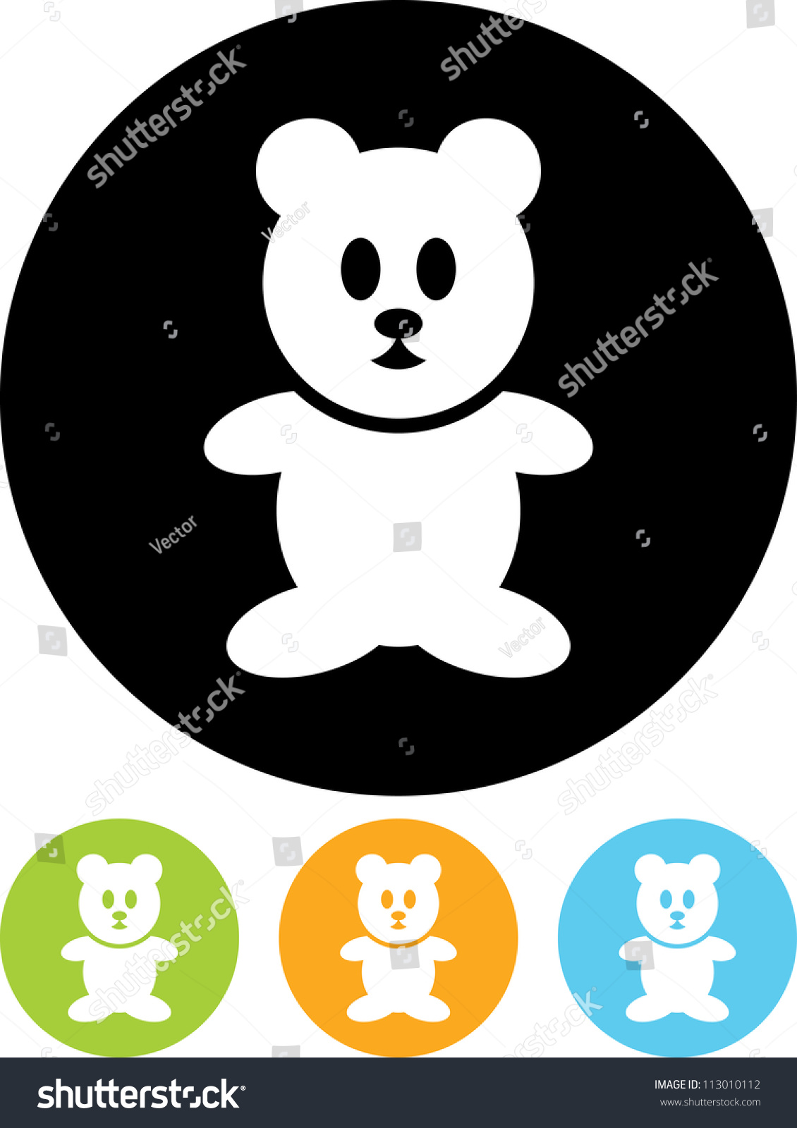 Teddy Bear Toy Vector Icon Isolated Stock Vector (Royalty Free ...