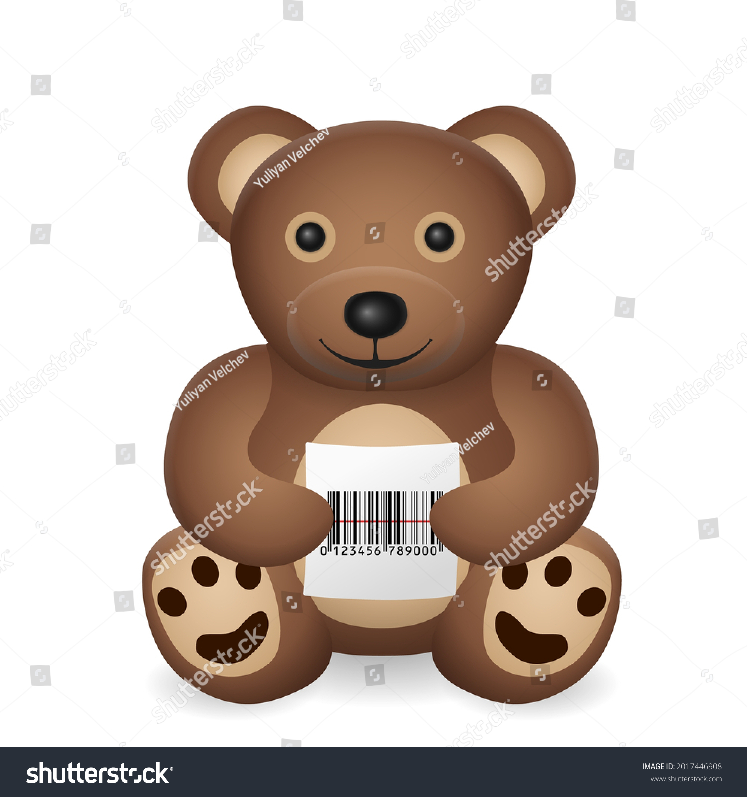 Teddy Bear Barcode On White Background Stock Vector (Royalty Free ...