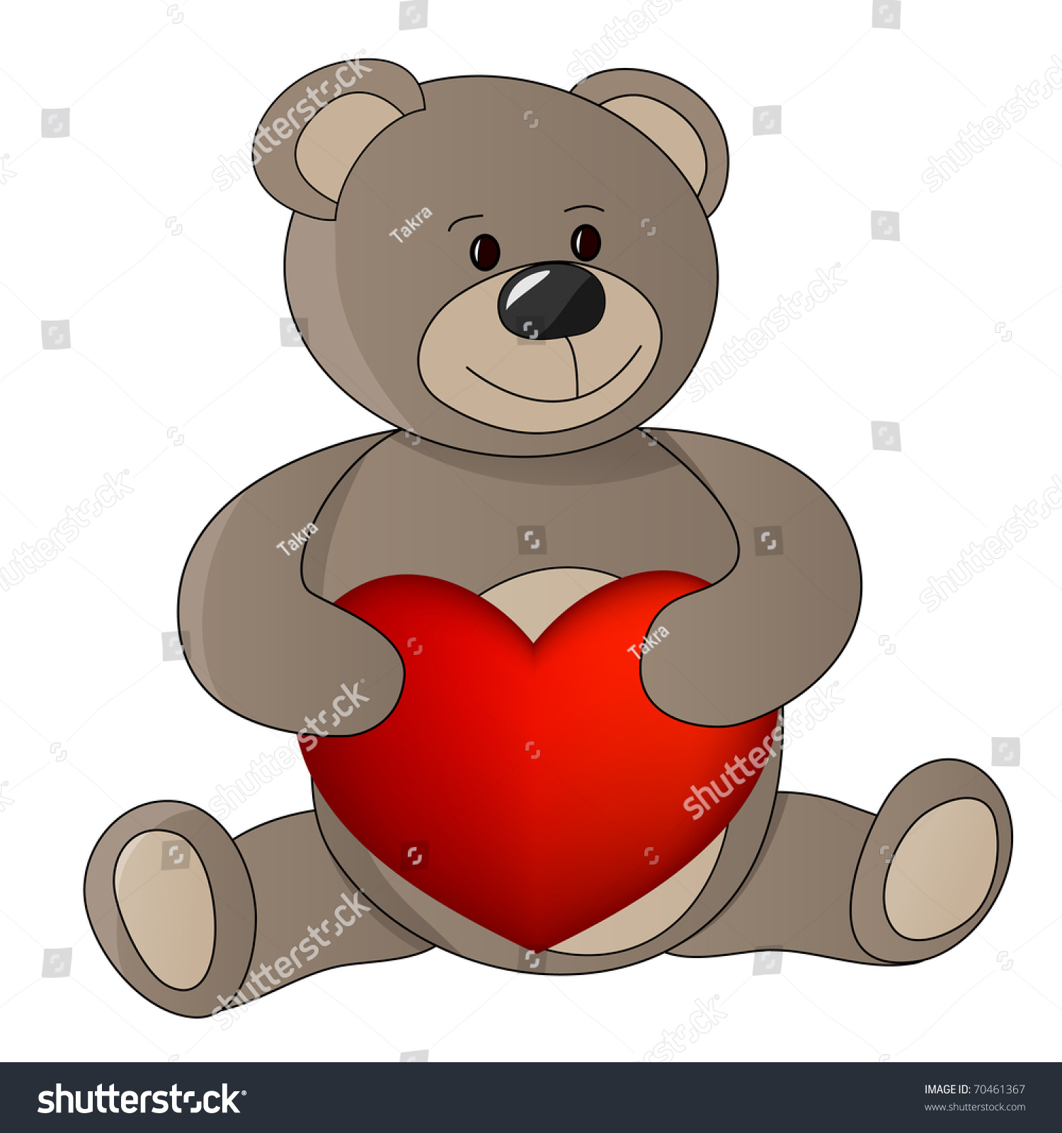 Teddy Valentinevector Illustration Stock Vector (Royalty Free) 70461367 ...