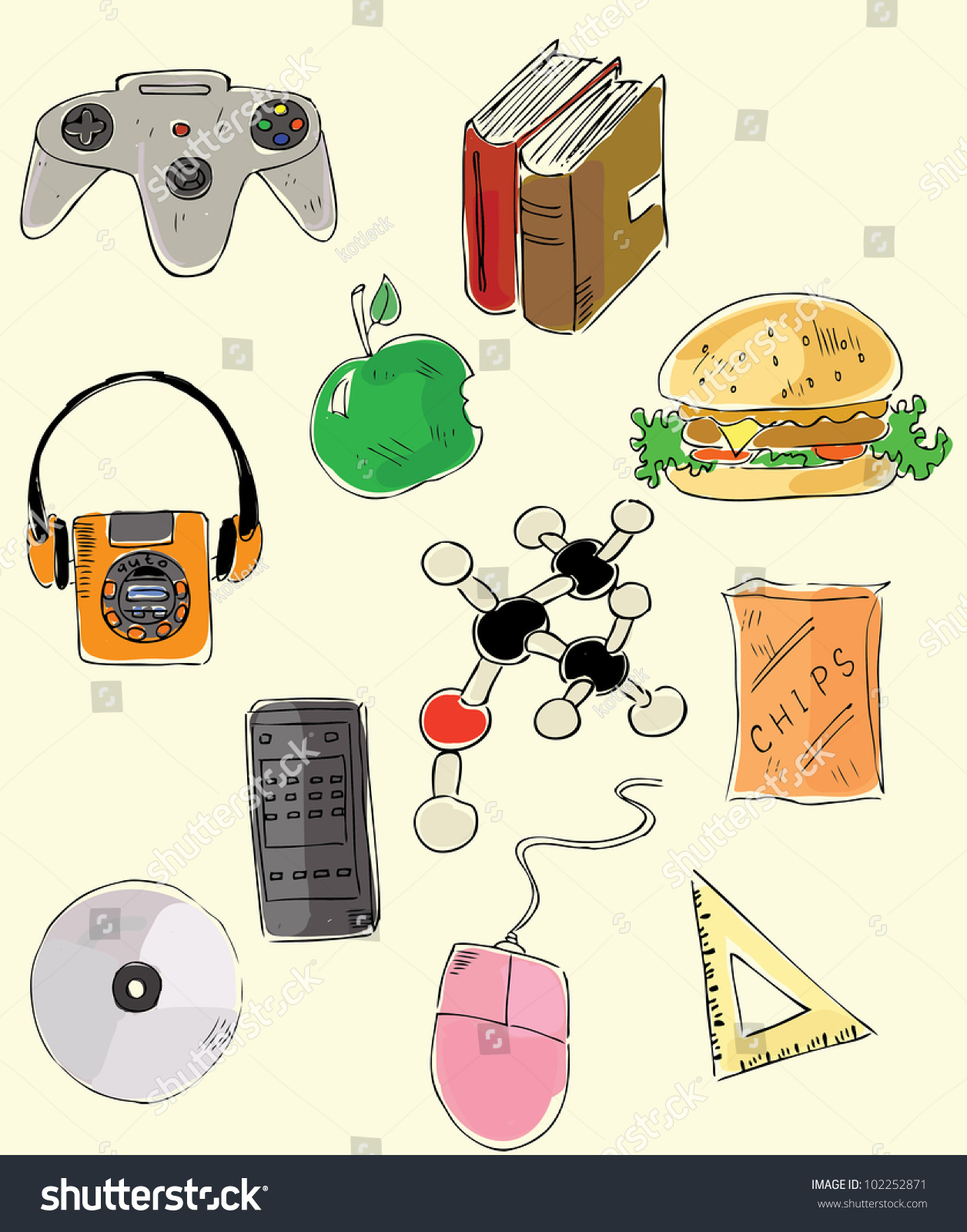 Teenagers Things Stock Vector (Royalty Free) 102252871 | Shutterstock