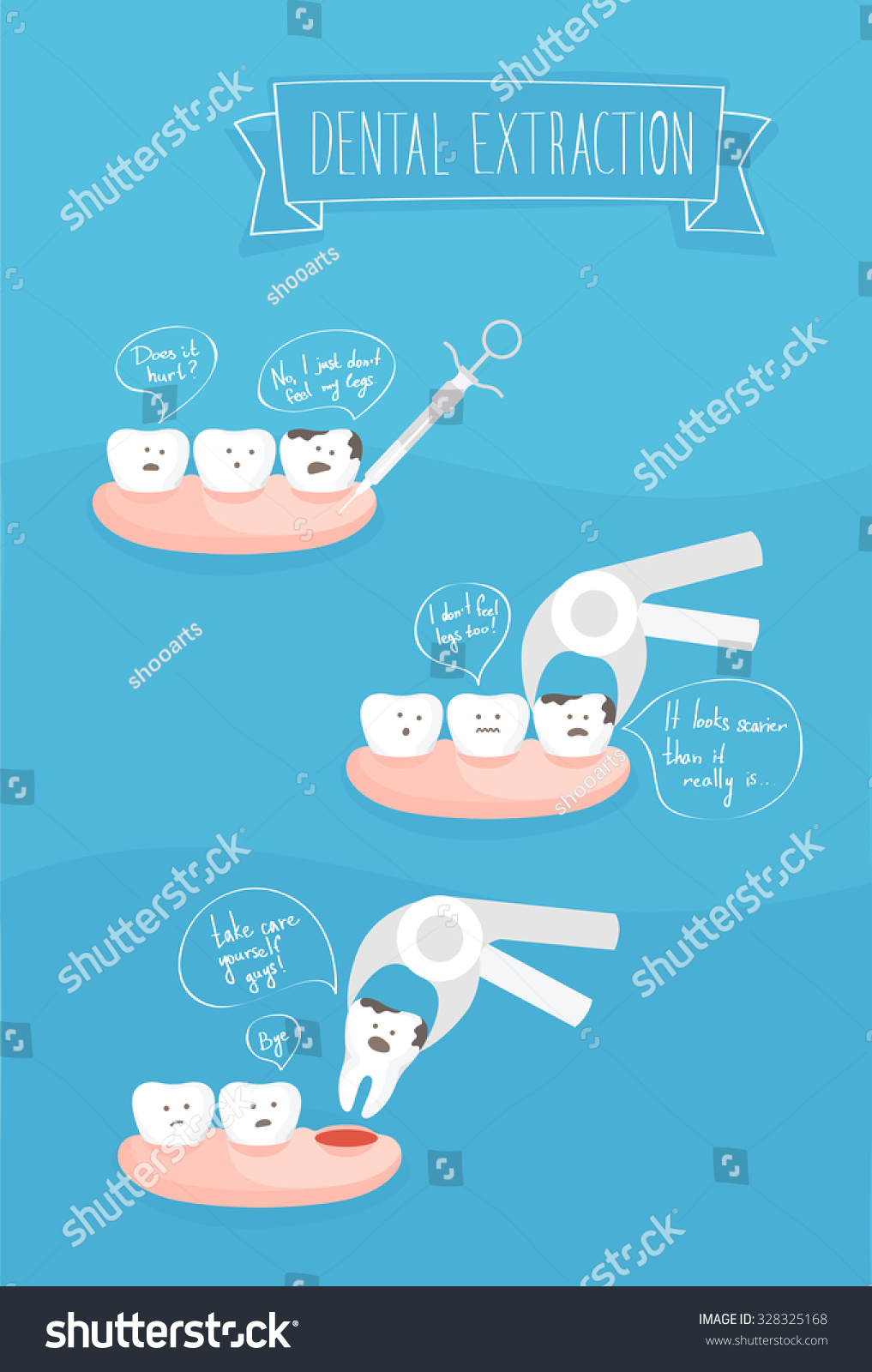 Teeth Comics About Dental Extraction Vector Stock Vector (Royalty Free ...