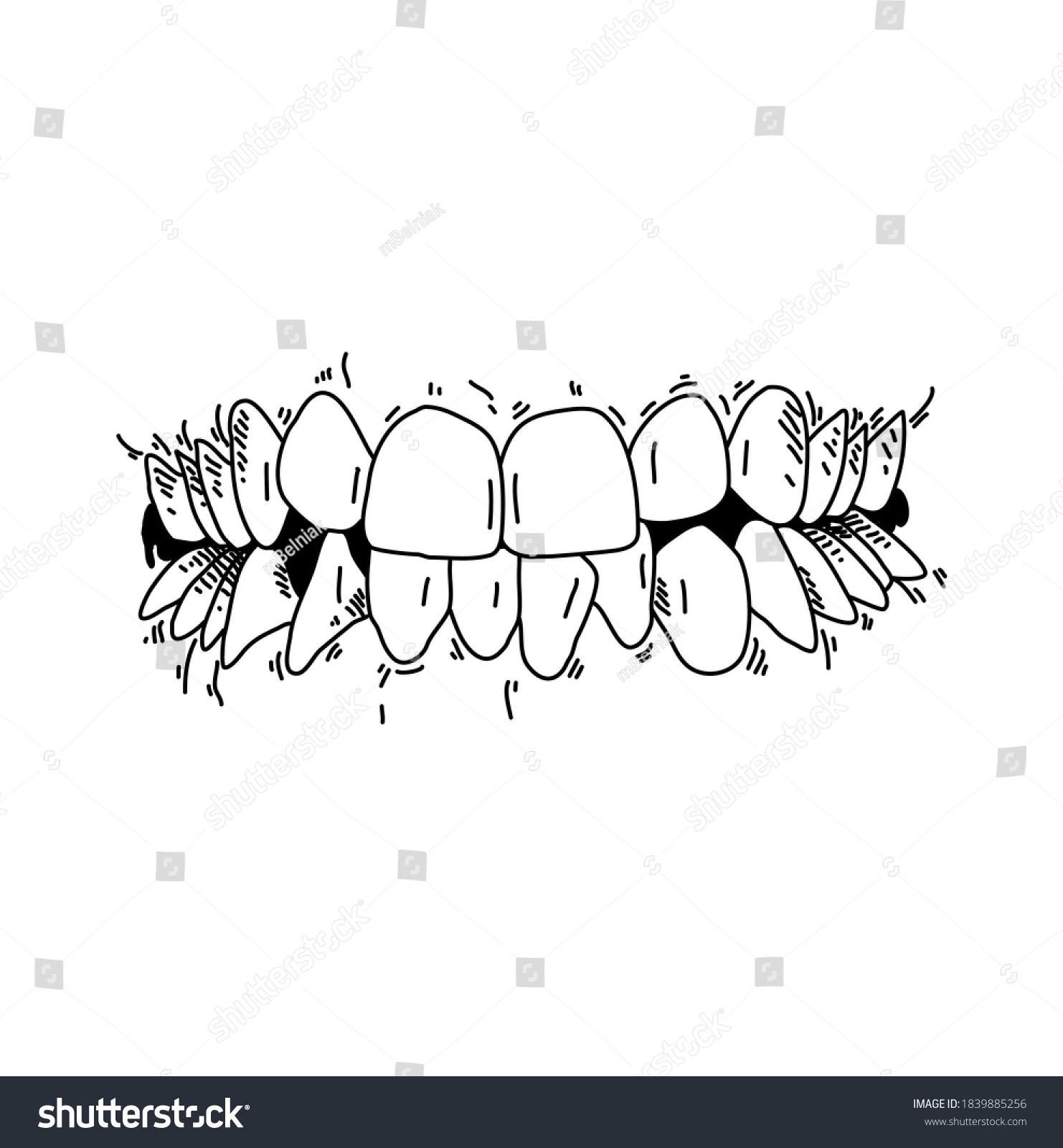 Teeth Hand Drawn Vector Silhouette: เวกเตอร์สต็อก (ปลอดค่าลิขสิทธิ์ ...