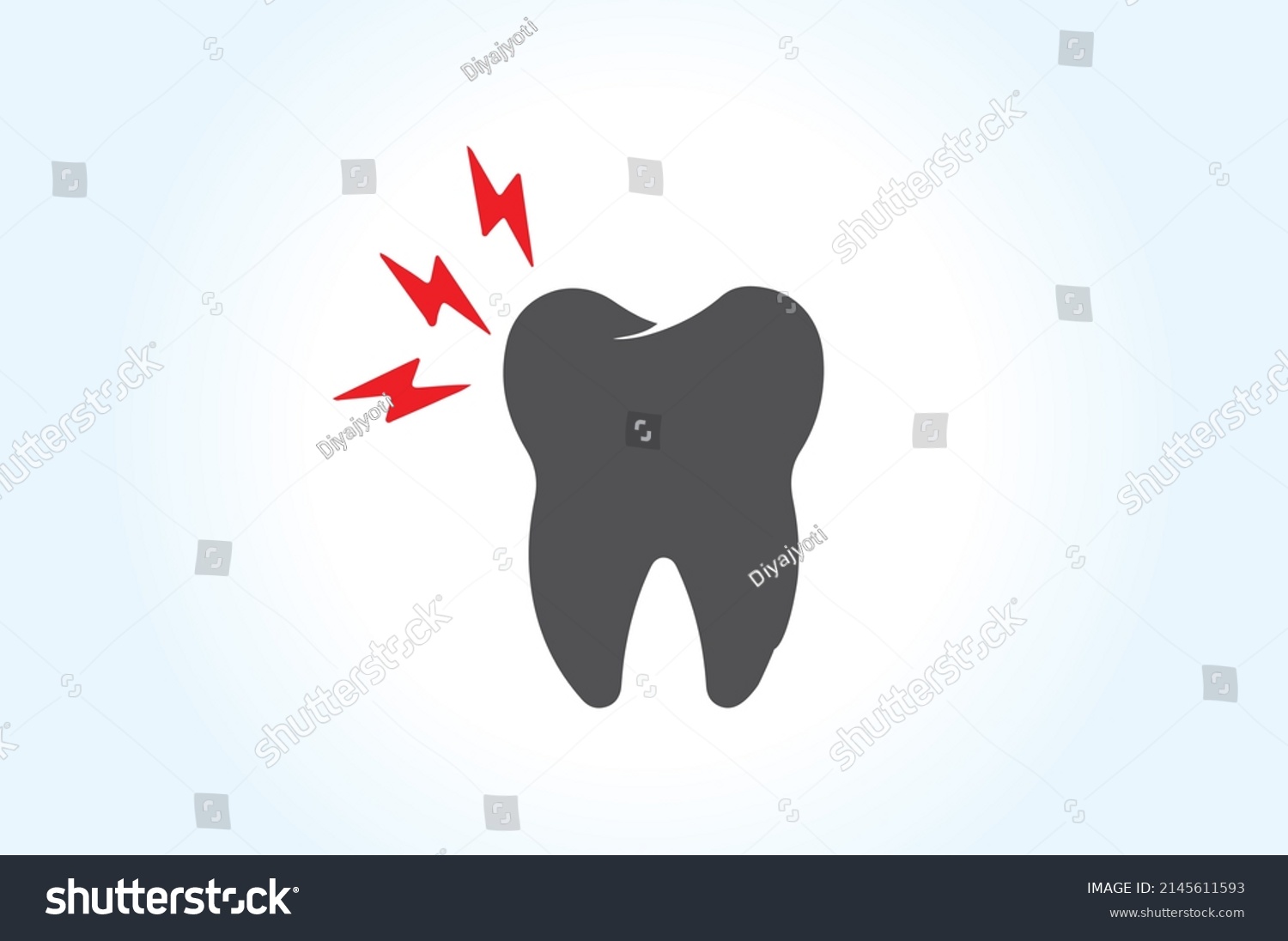 Teeth Pain Icon Isolated White Background Stock Vector (Royalty Free ...