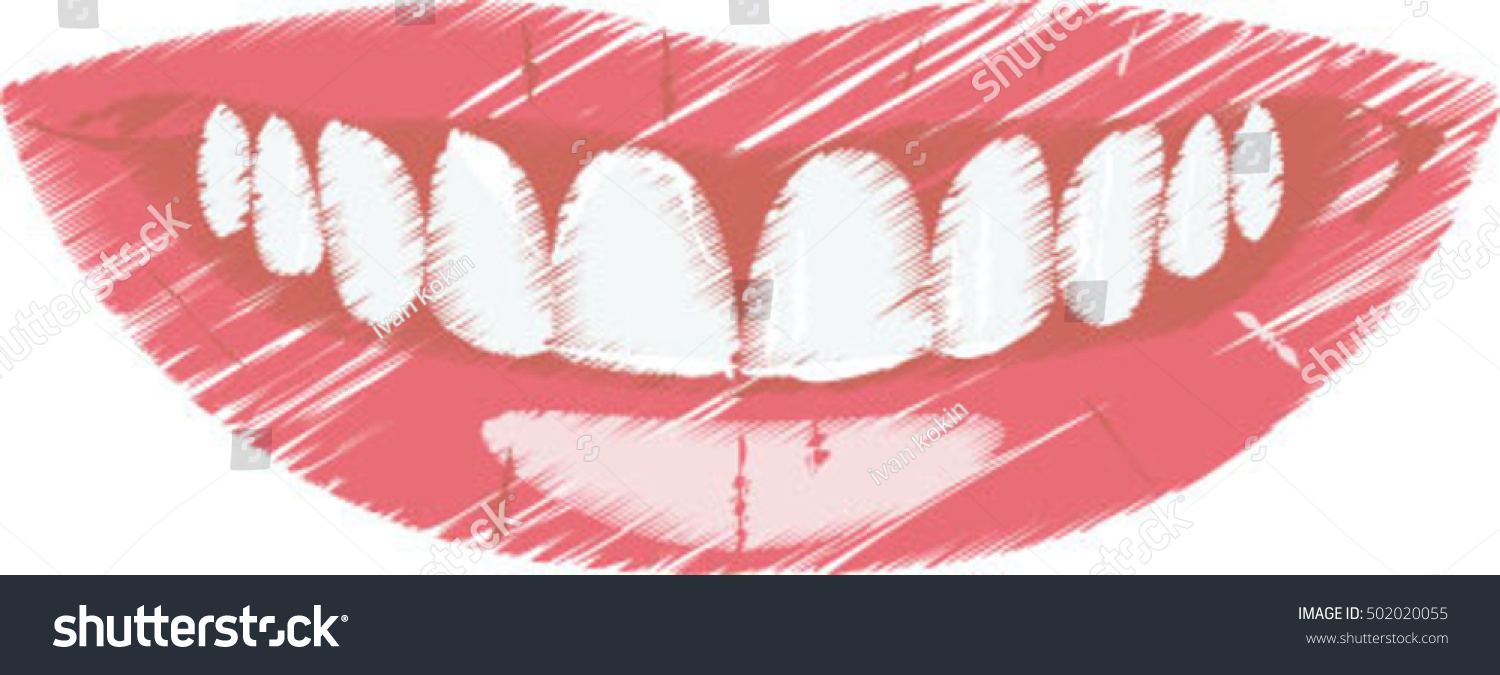 Teeth Smile Sketch Vector Illustration Stock Vector (Royalty Free ...