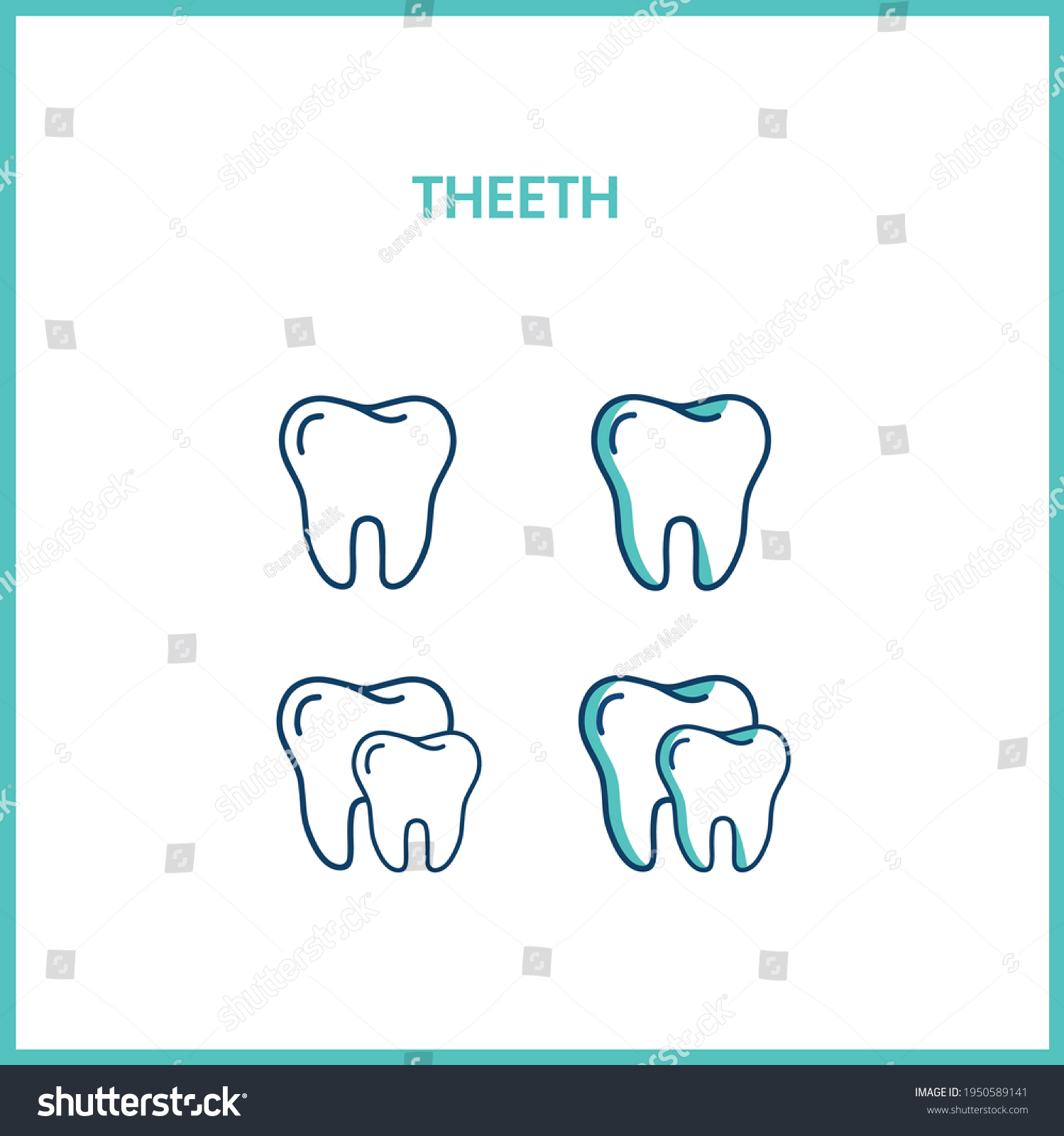Teeth Vectors Different Colors Teeth Illustrations Stock Vector ...