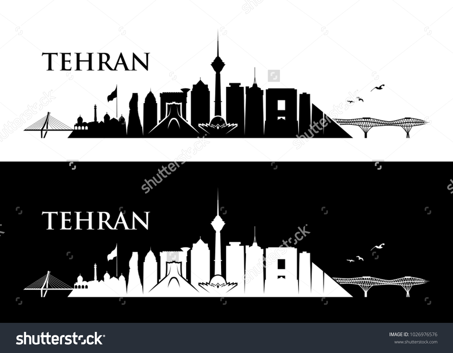 Tehran Skyline Iran Vector Illustration Stock Vector (Royalty Free ...