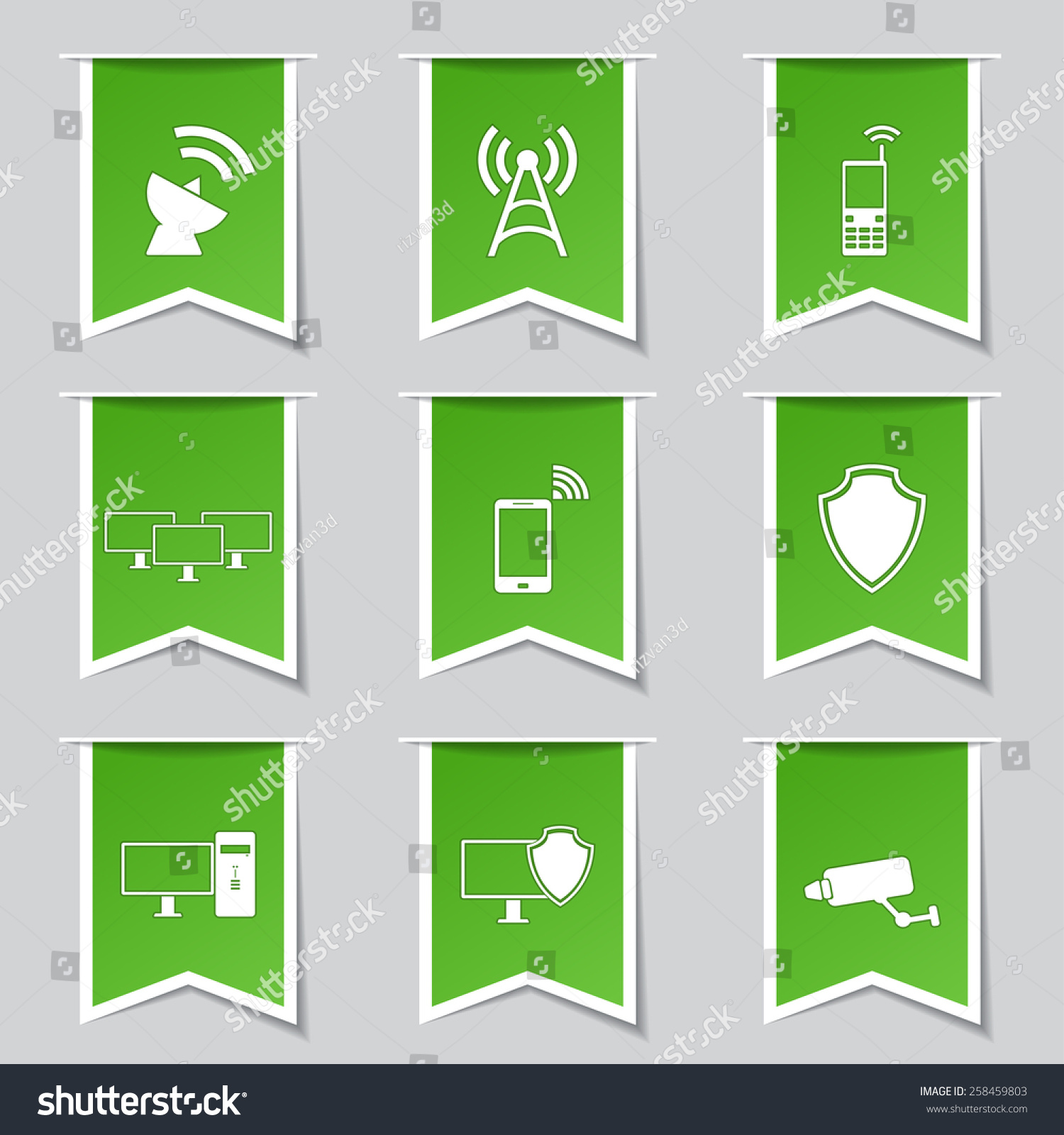 Telecom Communication Label Vector Green Icon Stock Vector (Royalty ...